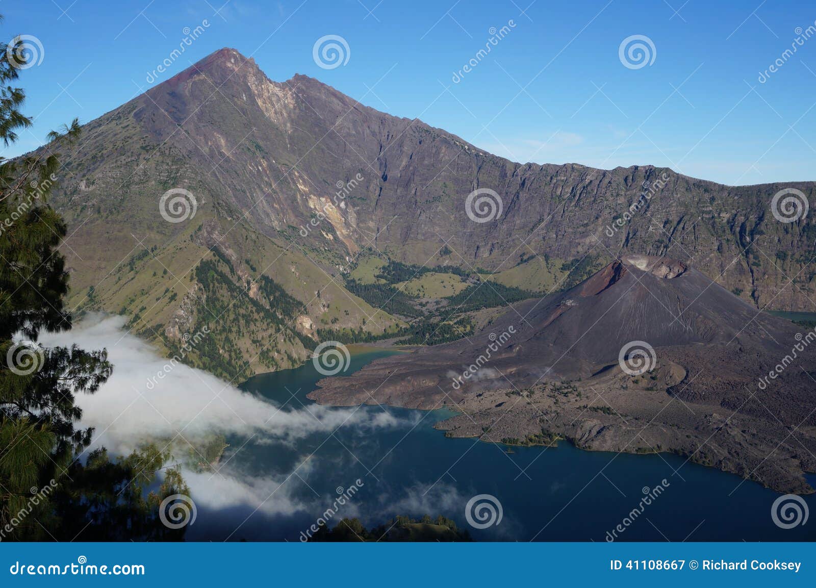 Volcano in lake stock image. Image of hill, massif, ridge - 41108667