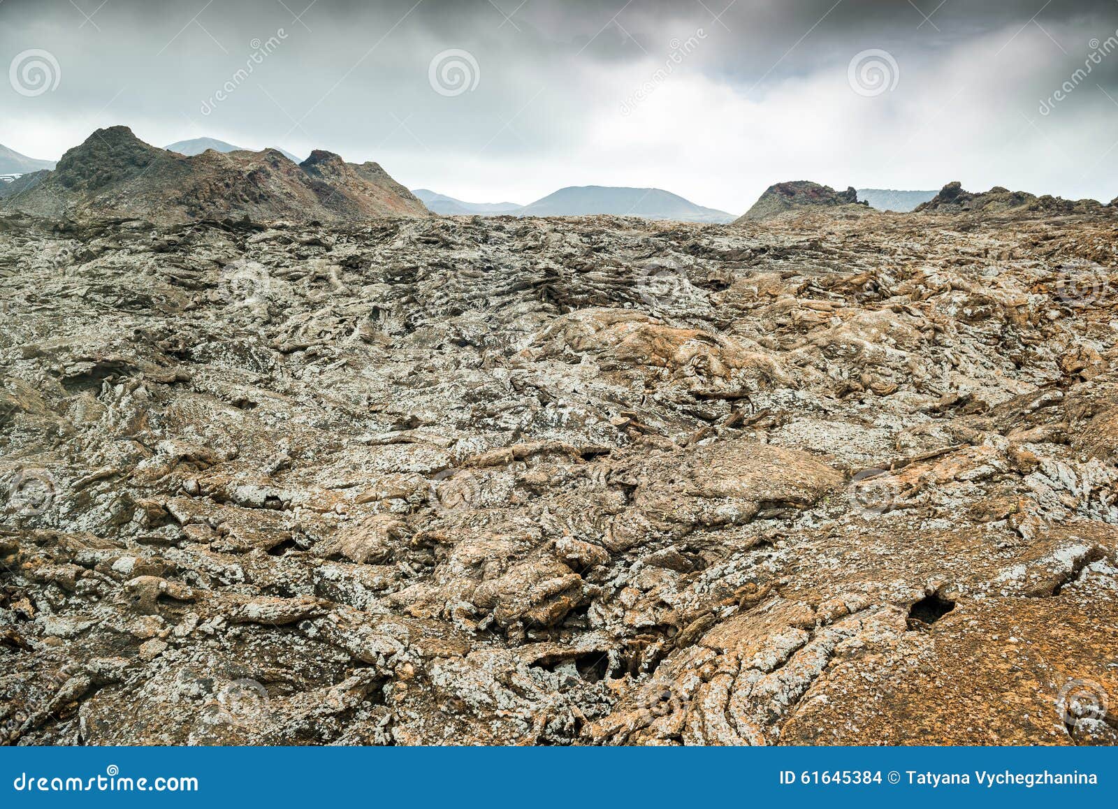 Volcano and lava desert stock photo. Image of geology - 61645384