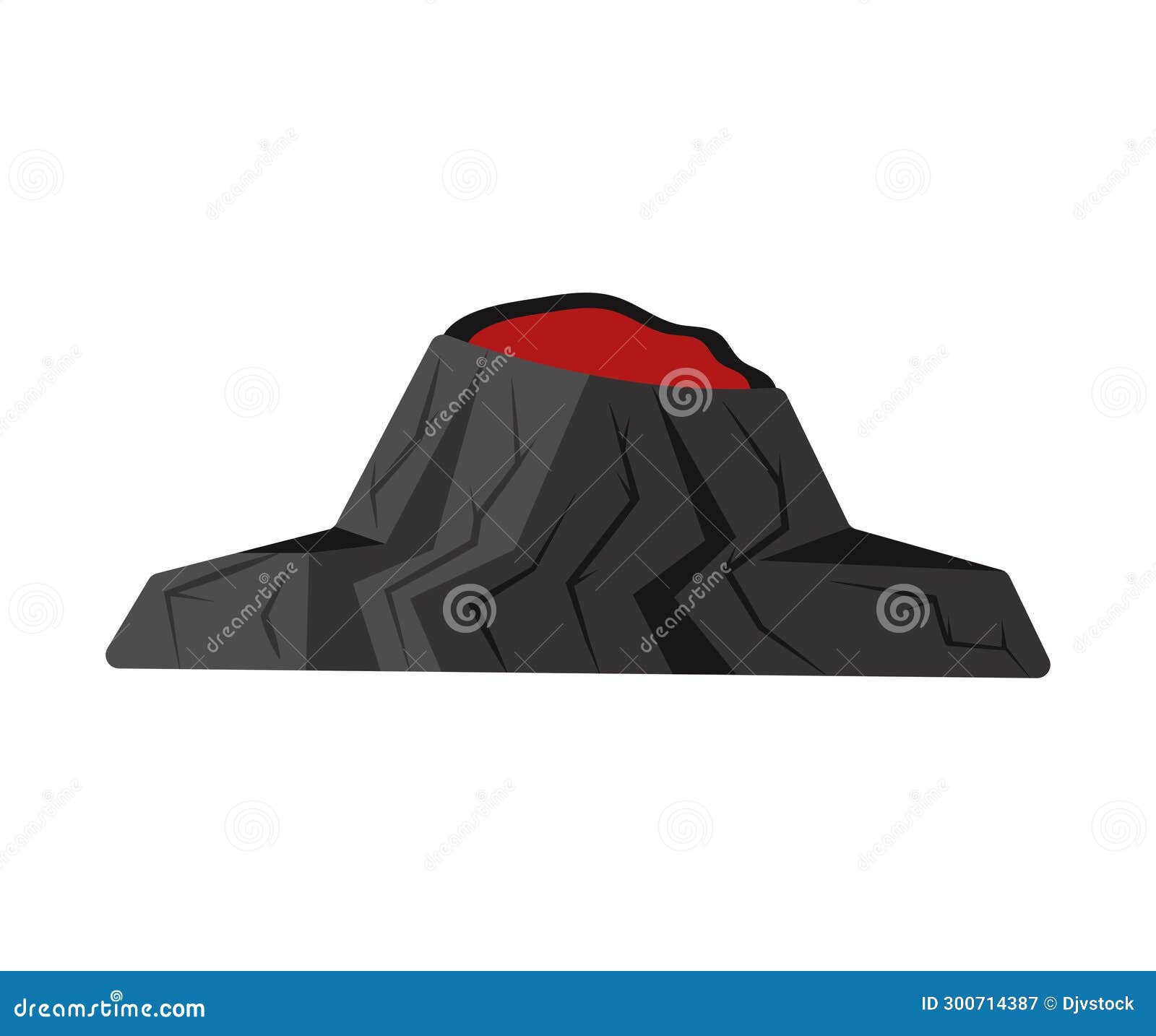 Volcano with lava drawing stock illustration. Illustration of drawing ...