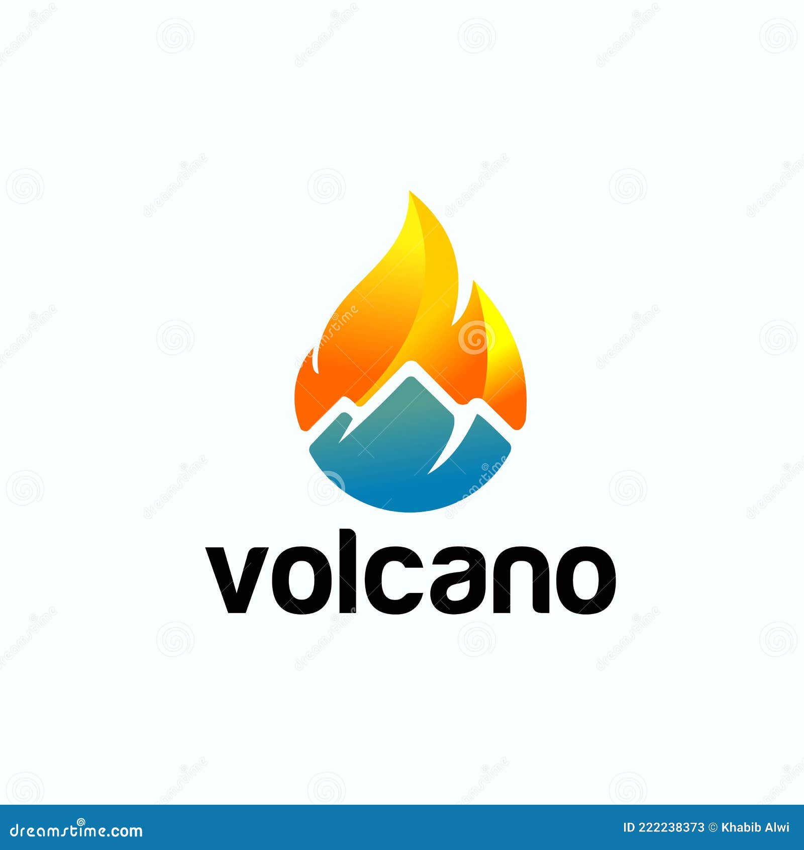 Volcano Logo Set. Volcanic Eruption. Vector Illustration, Isolated On ...