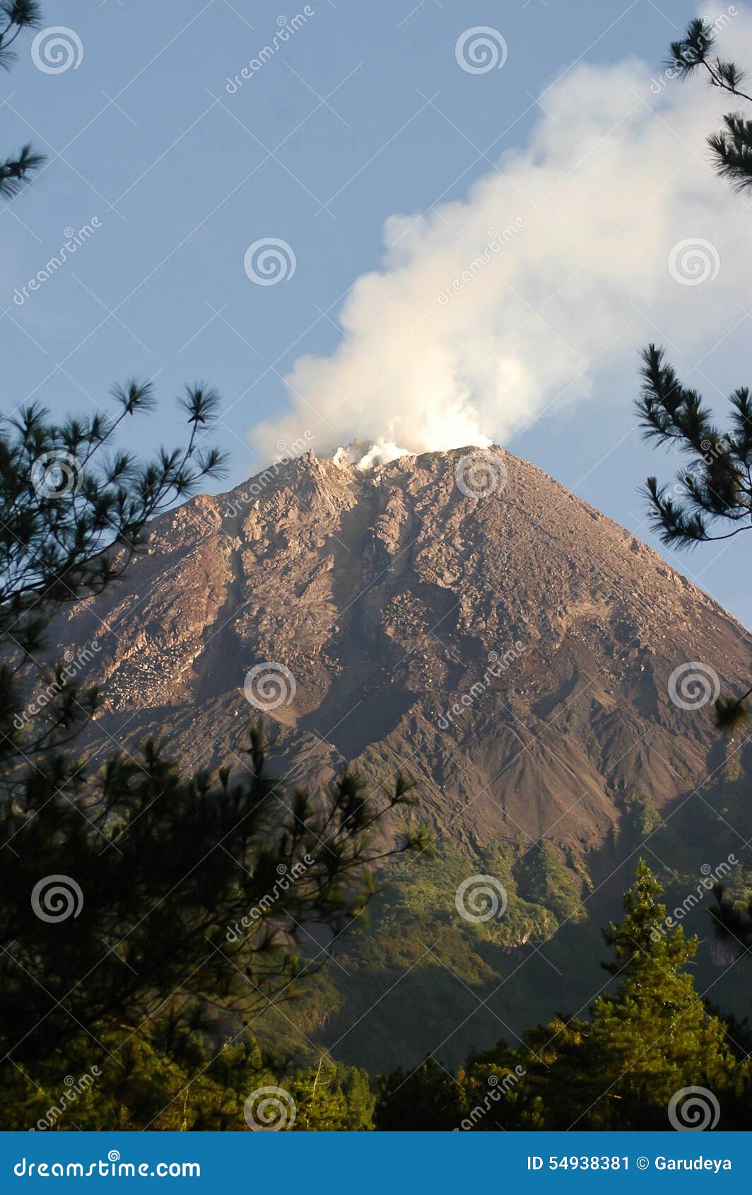 VOLCANO MERAPI stock image. Image of active, volcano - 54938381