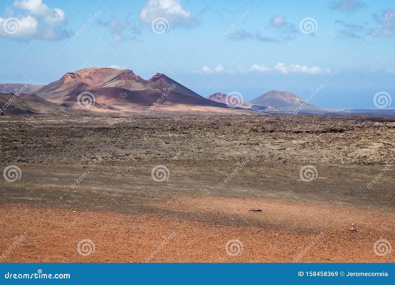 Volcano in the Middle of a Desert in Lanzarote Stock Image - Image of ...