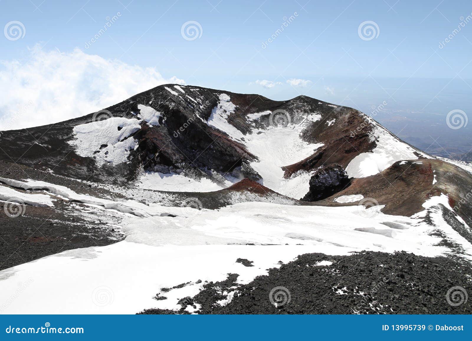 Volcano mount Etna crater stock image. Image of etna - 13995739