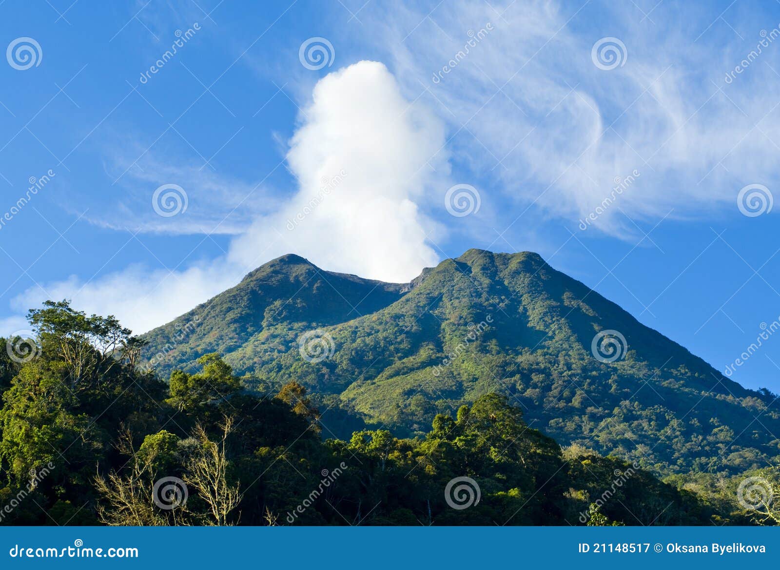 Volcano Mount Sinabung at North Sumatera Stock Image - Image of active ...