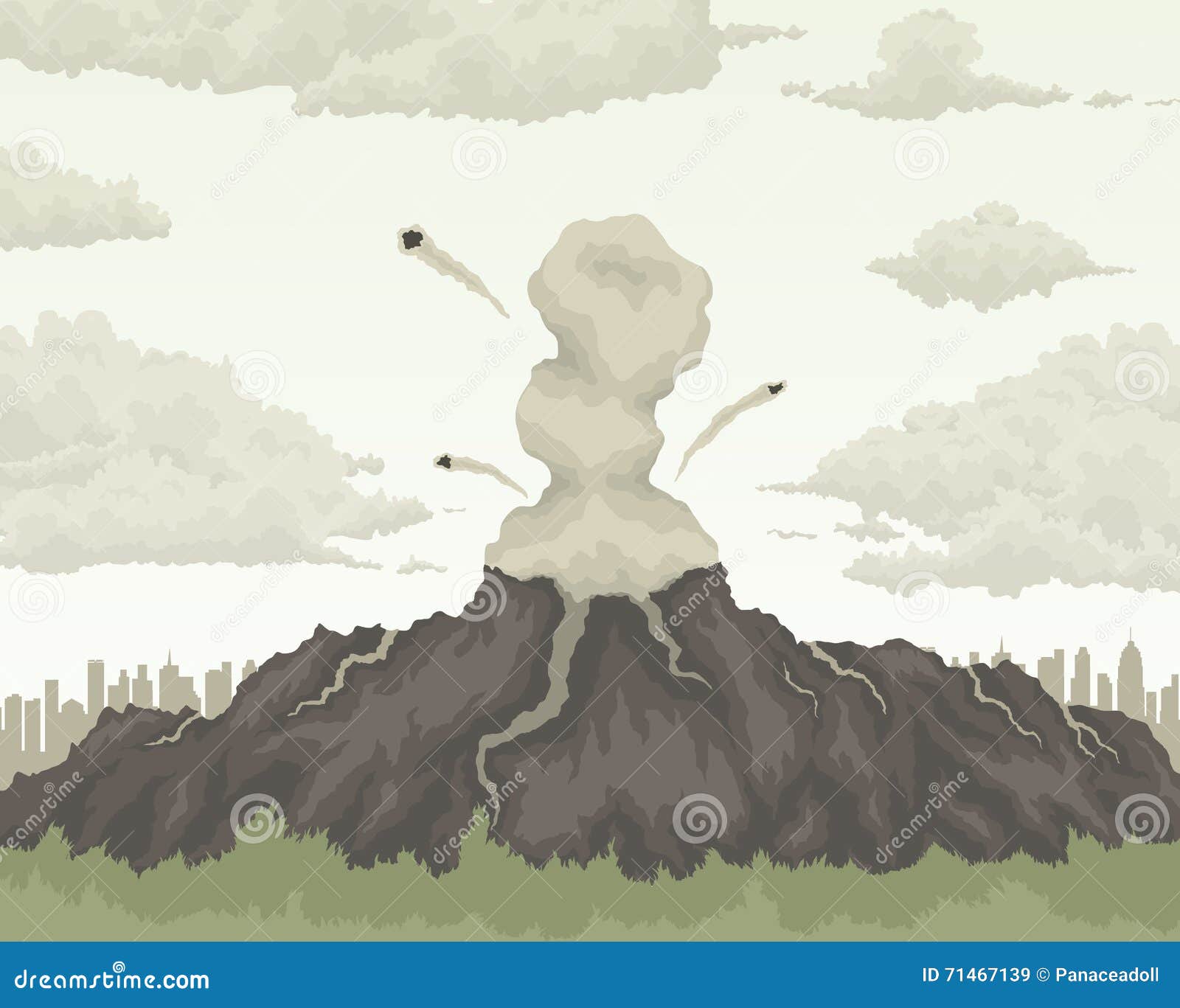 Volcano Mountain Air Pollution. Royalty-Free Stock Photography ...