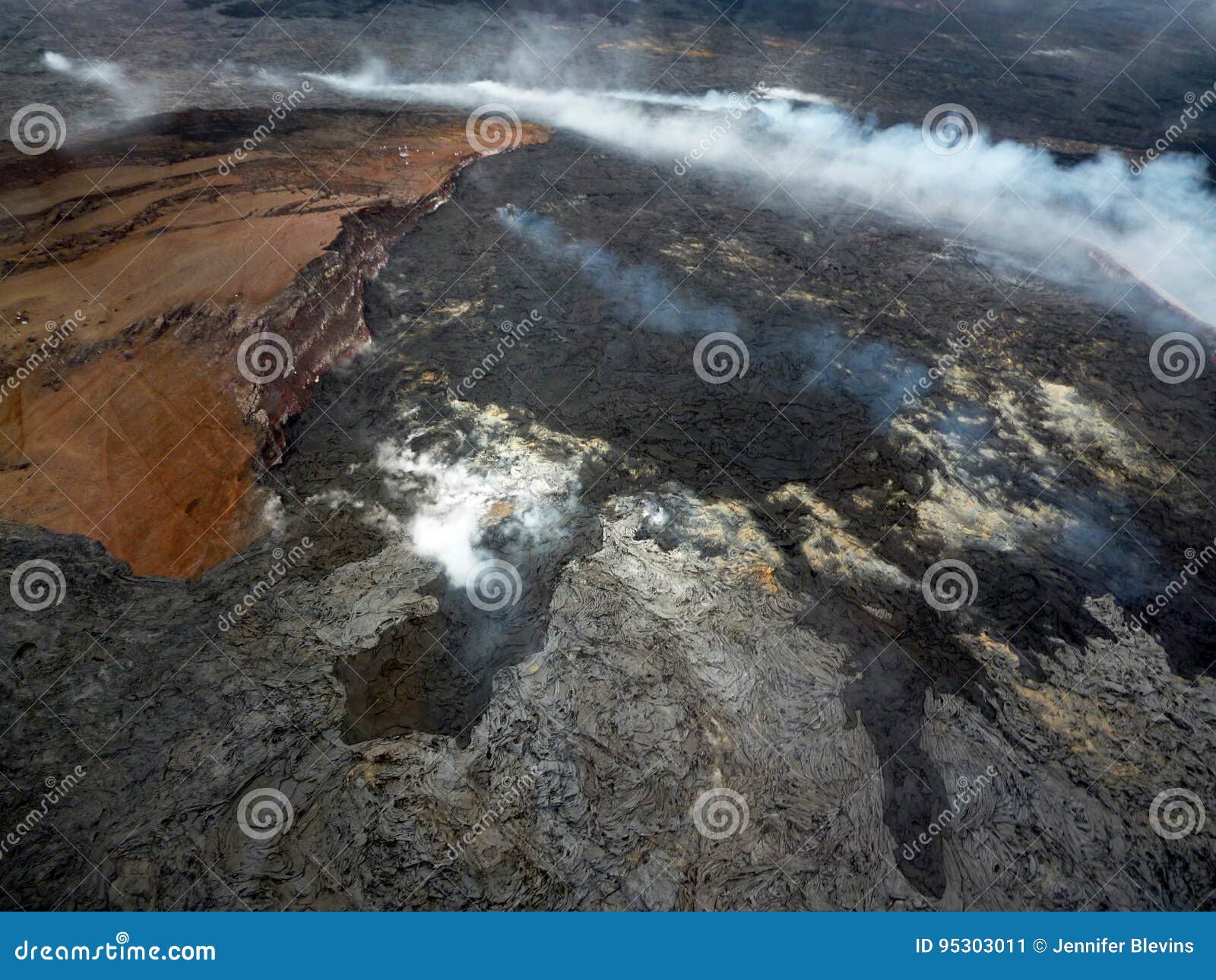 Volcano Mountain with fog stock image. Image of brown - 95303011