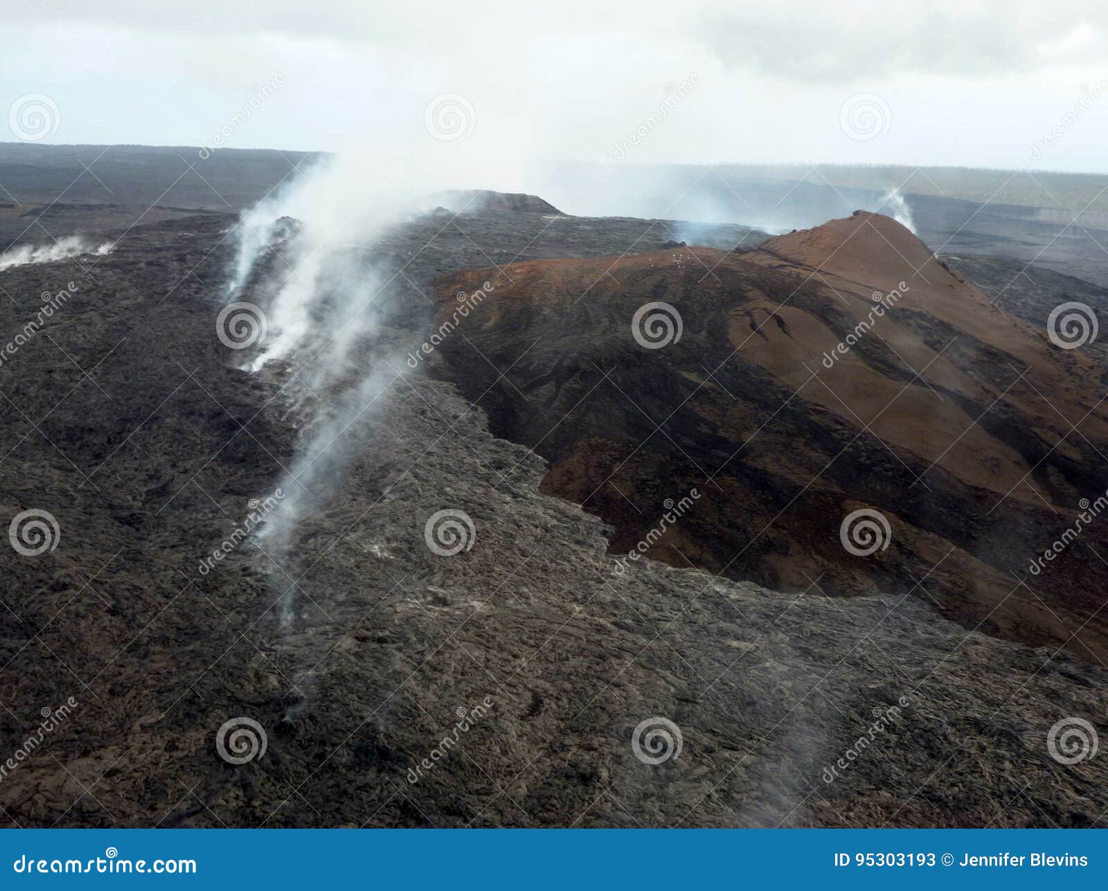 Volcano Mountain with fog stock image. Image of coming - 95303193
