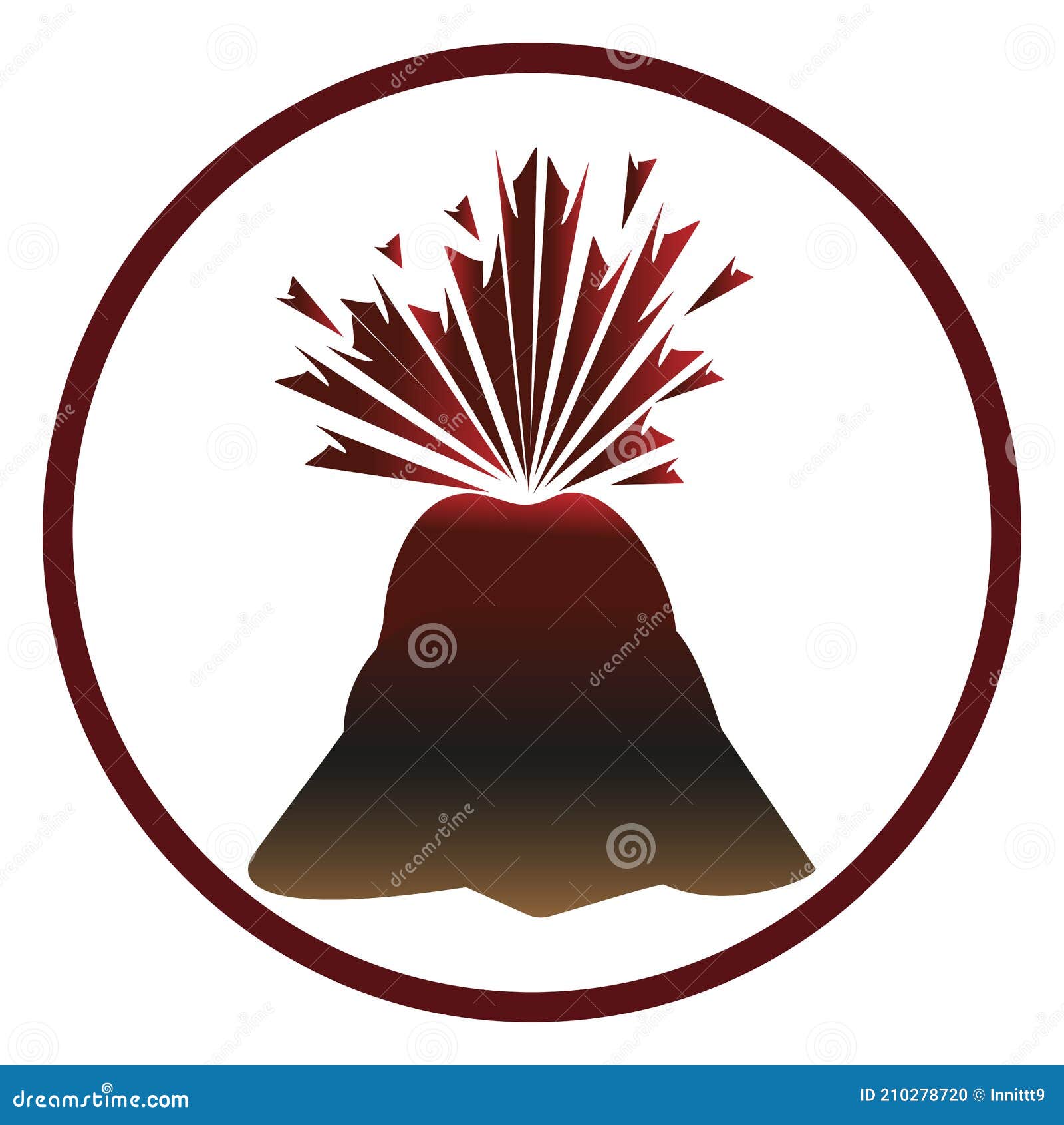 Volcano Explosion at the Top of the Mountain. Stock Illustration ...