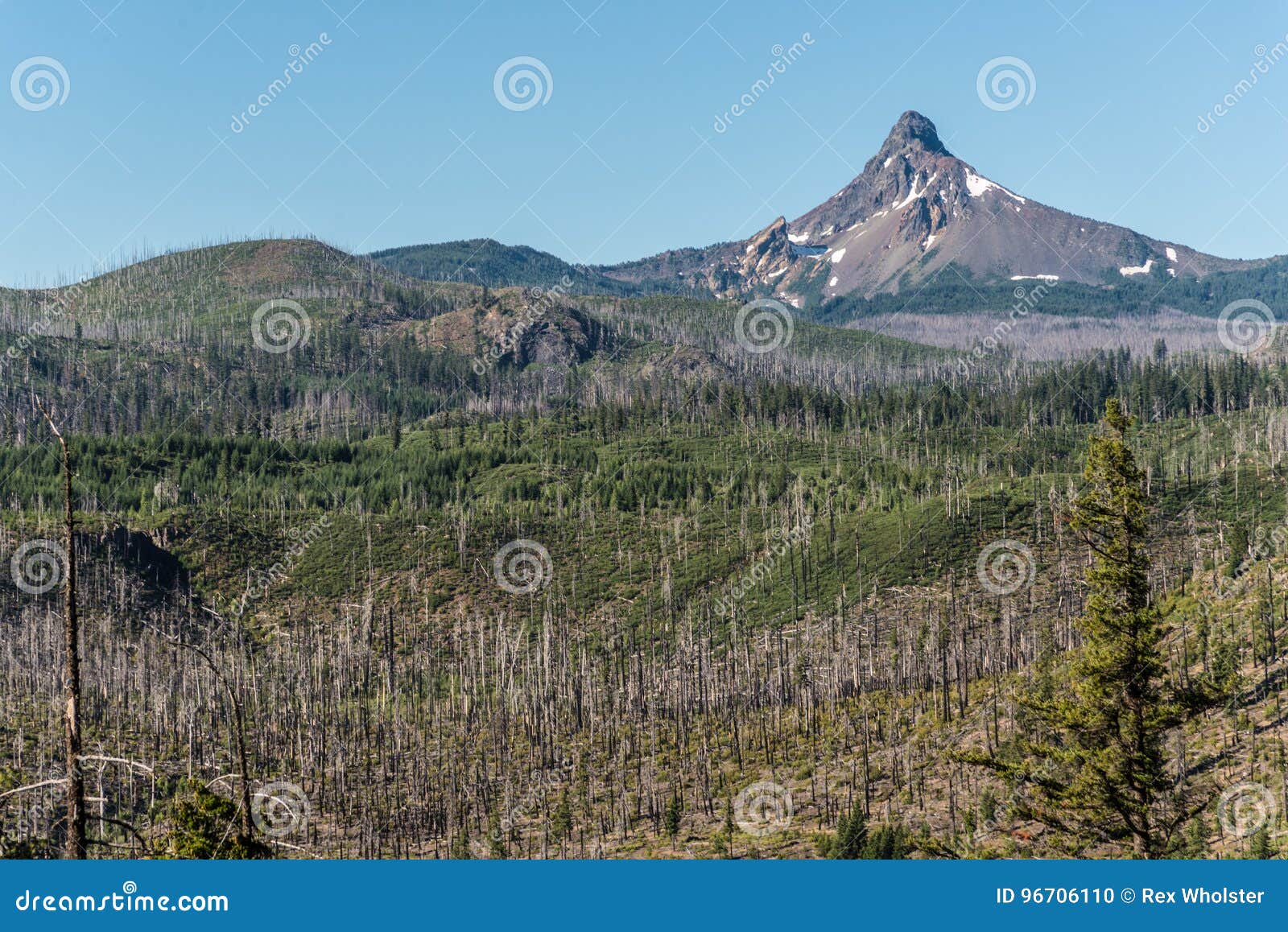 Volcano in the Oregon Cascade Range Stock Photo - Image of crest ...