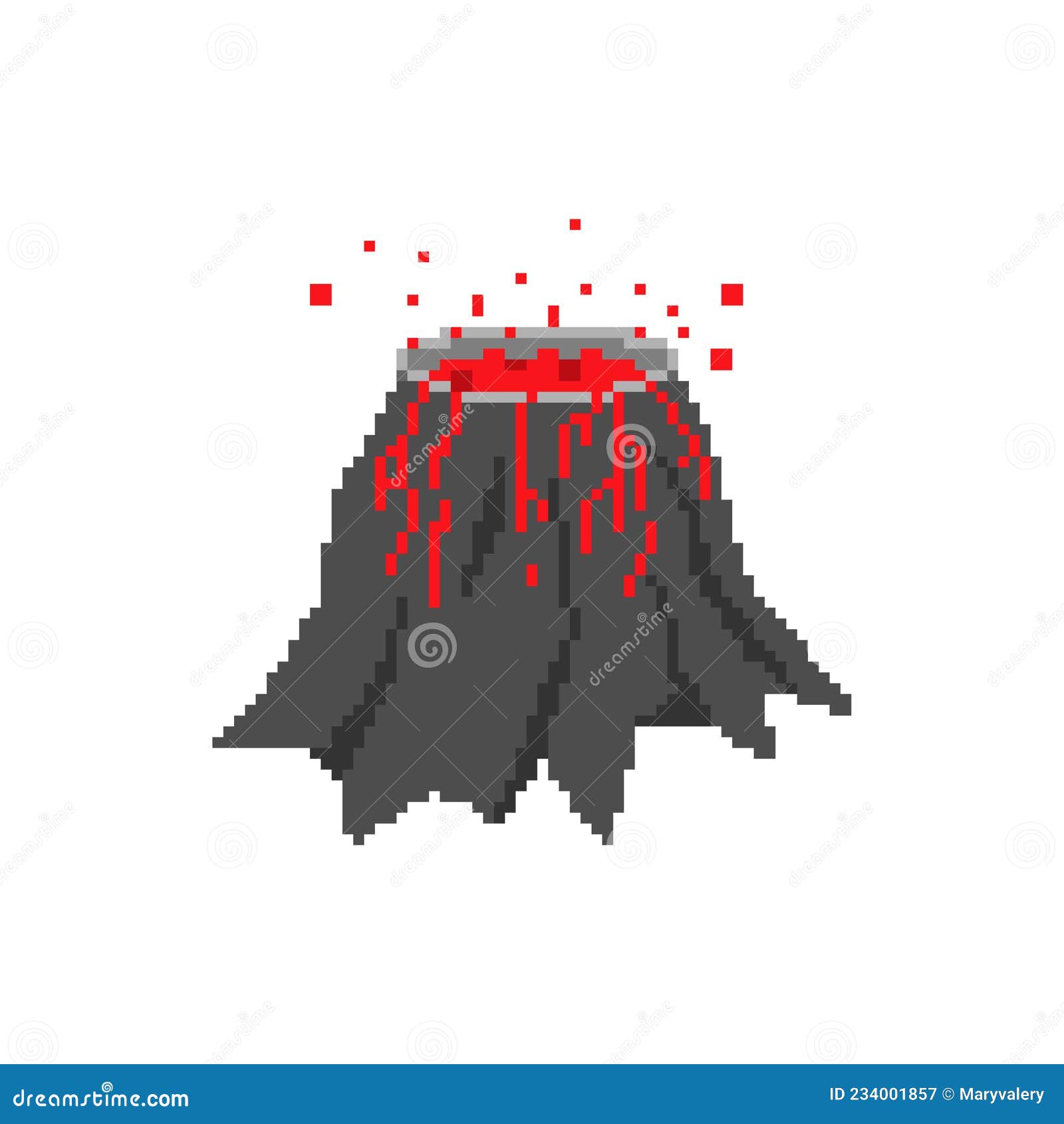 Pixel Art Lava Surface. Magma Texture Seamless Tile Backdrop Vector ...