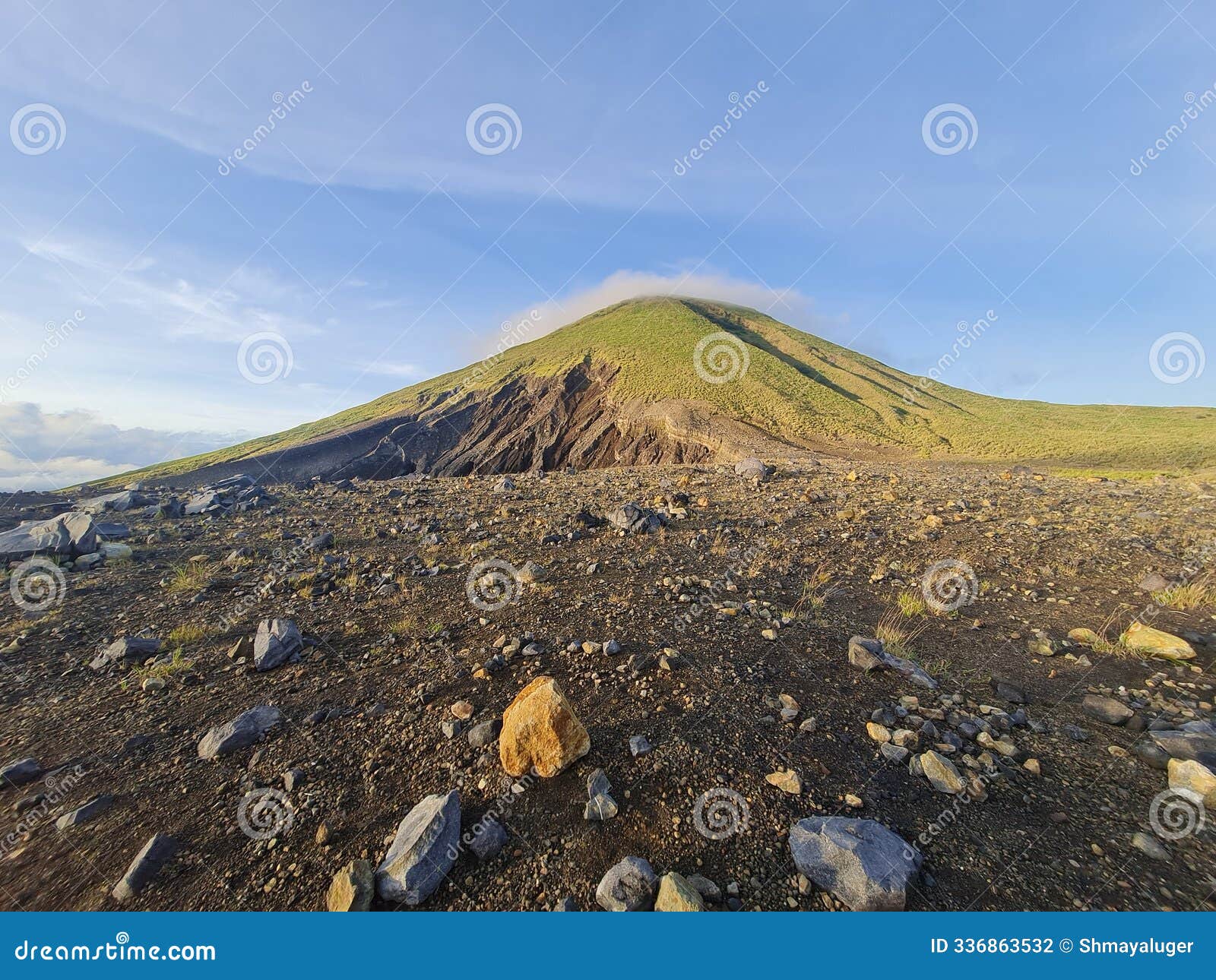 Volcano on planet earth . stock photo. Image of planet - 336863532