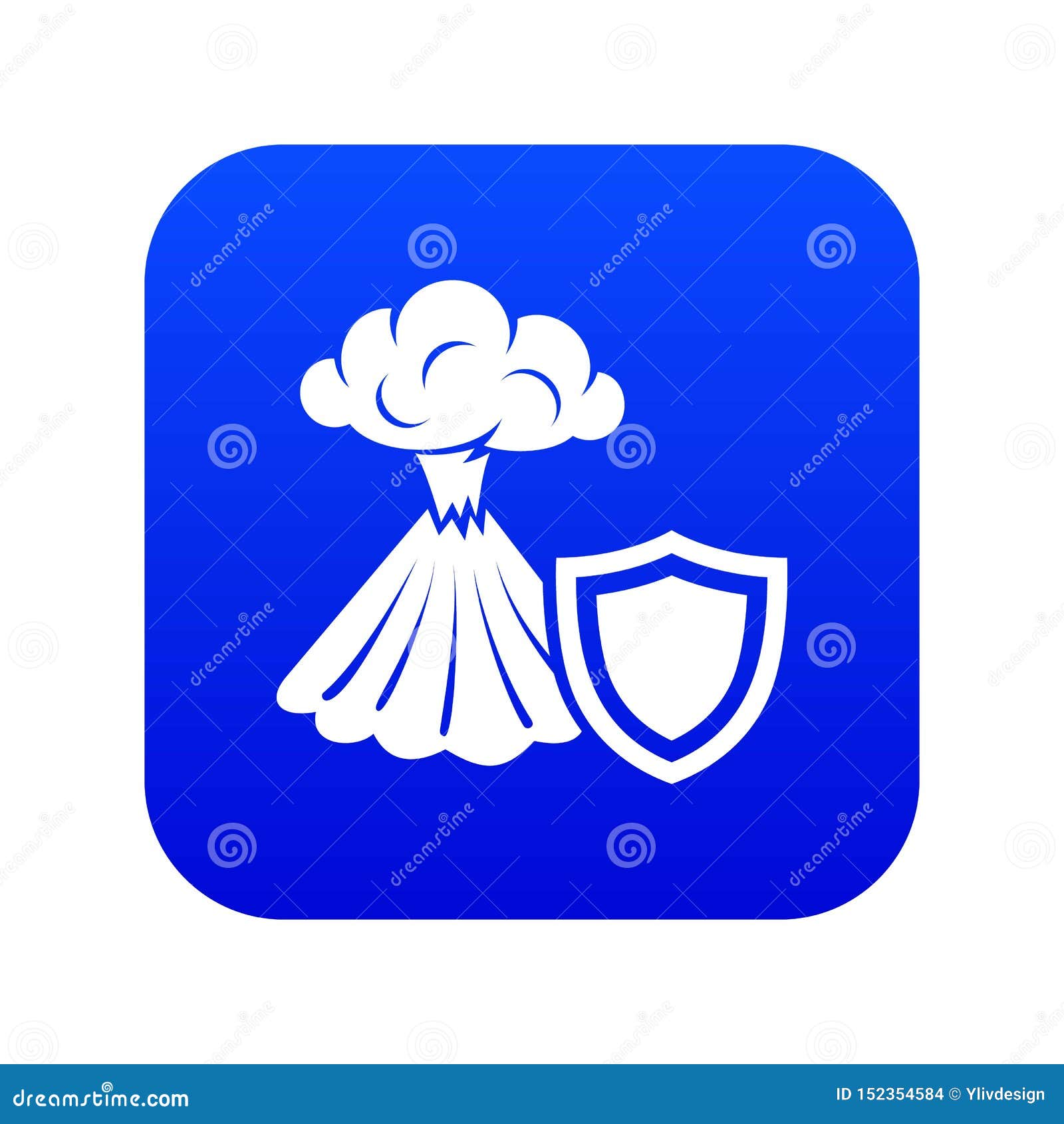 Volcano Protection Icon Blue Vector Stock Vector - Illustration of ...