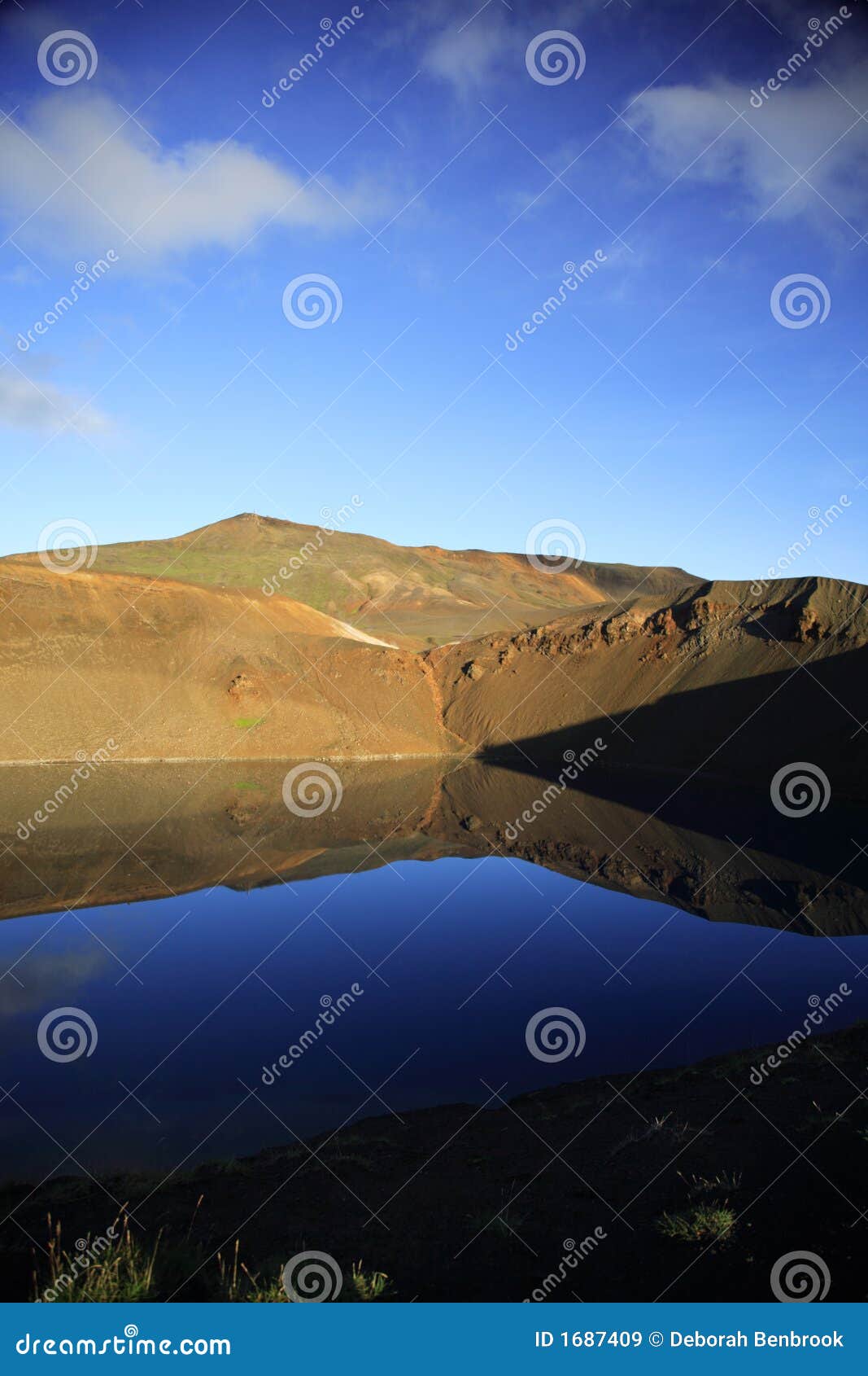 Volcano reflection stock image. Image of volcanic, land - 1687409