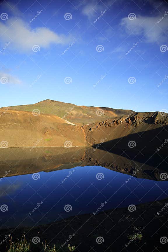 Volcano reflection stock image. Image of volcanic, land - 1687409