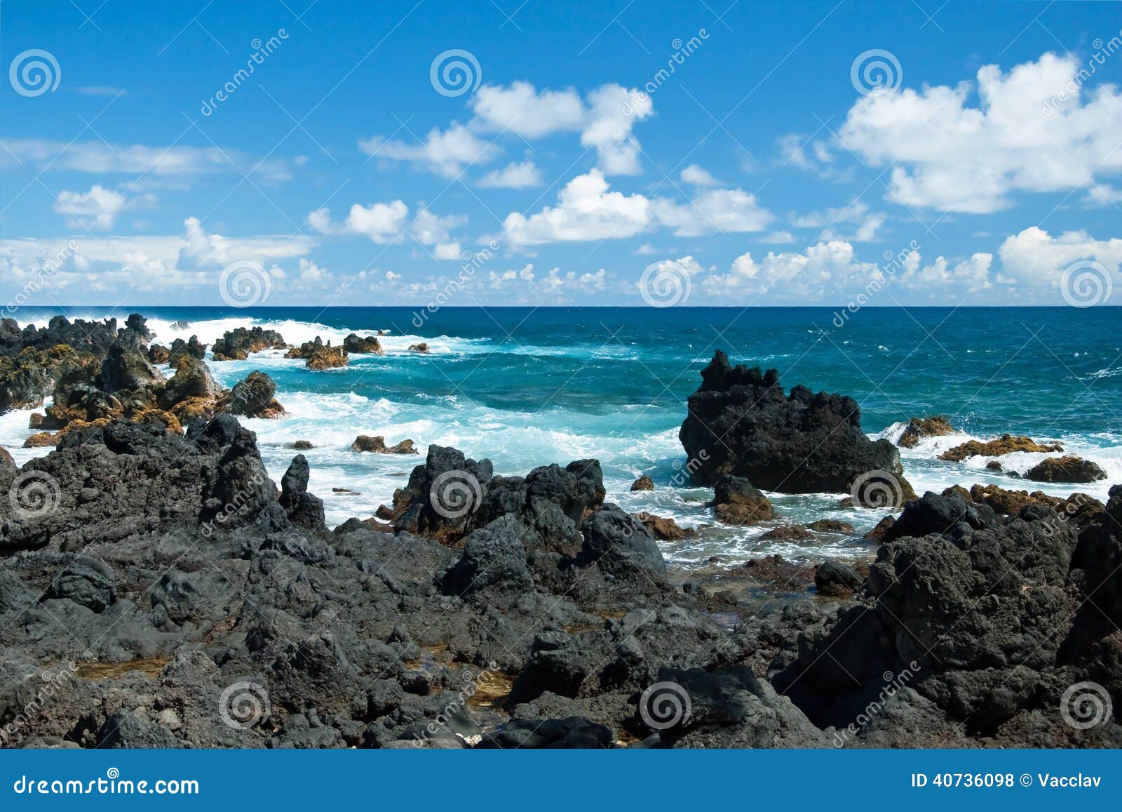 Volcano Rocks on Beach at Hana on Maui Hawaii Stock Photo - Image of ...