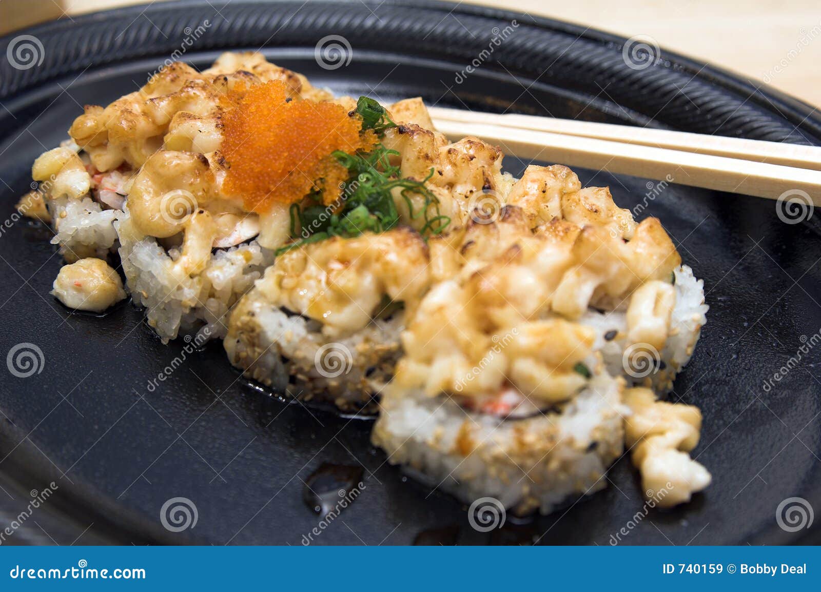 Volcano Roll stock image. Image of lemon, wasabi, japanese - 740159