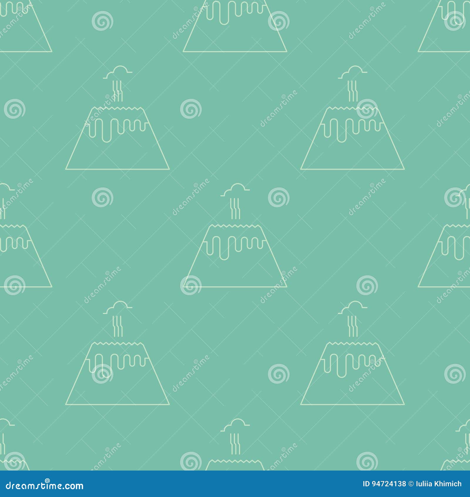 Volcano seamless pattern stock vector. Illustration of natural - 94724138
