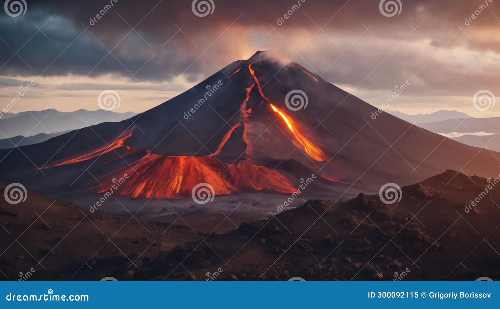 Volcano with Sky Amazing Landscape Stock Image - Image of summit ...