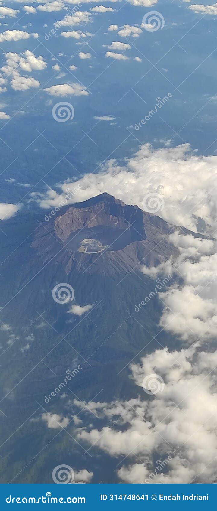 Volcano from the sky stock image. Image of indonesian - 314748641