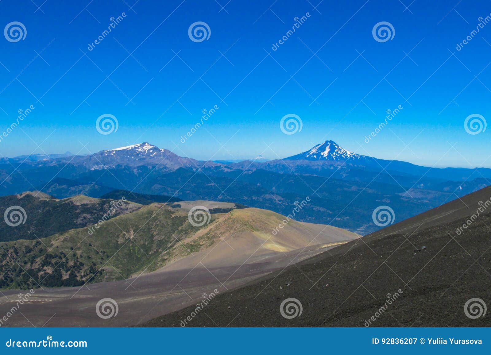 Volcano Slope Covered with Ash Stock Image - Image of chalbuco, geology ...