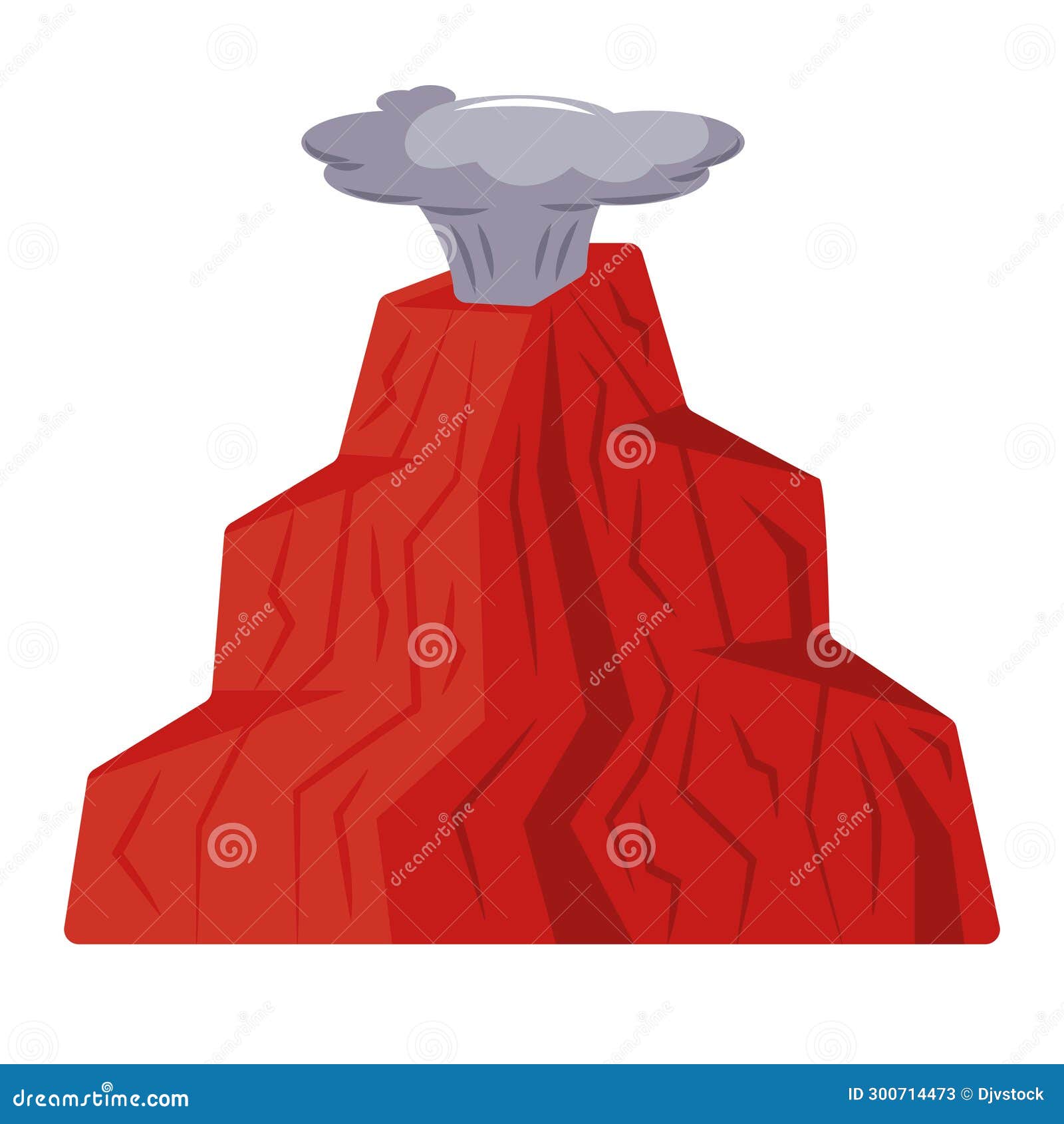 Volcano With Smoke Billowing Up And Lava Pouring Out Of A Volcanic ...