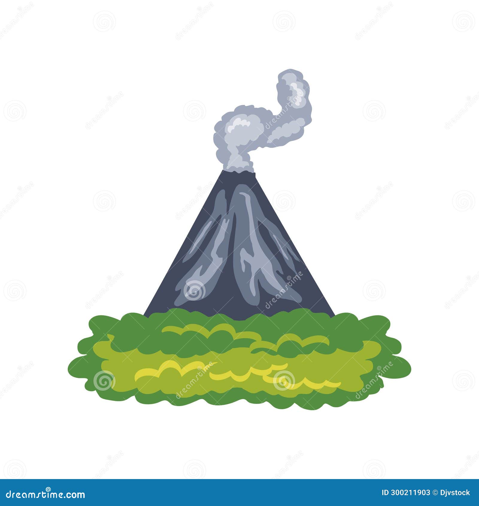 Volcano with smoke stock vector. Illustration of design - 300211903