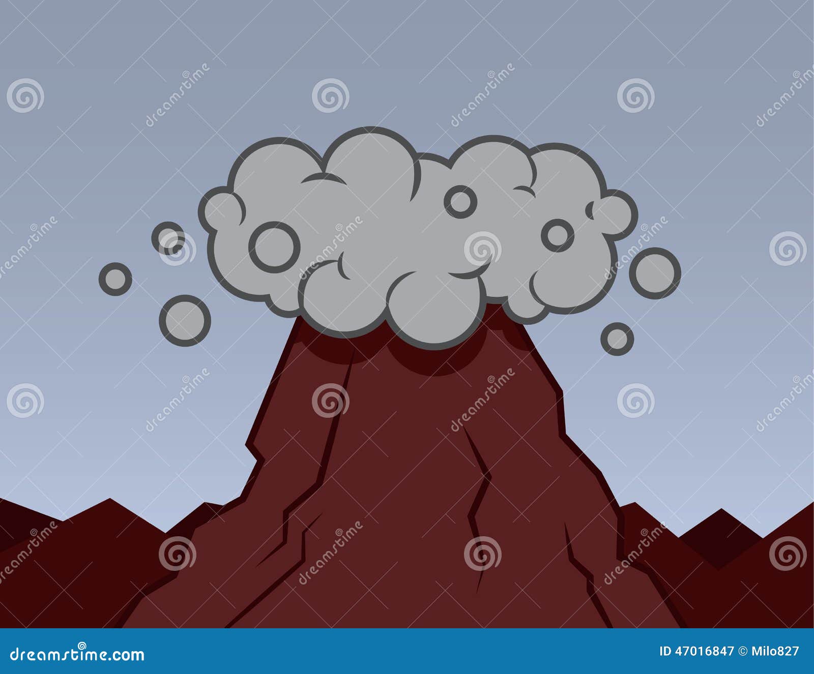 Volcano Smoke Cartoon Vector | CartoonDealer.com #71636357