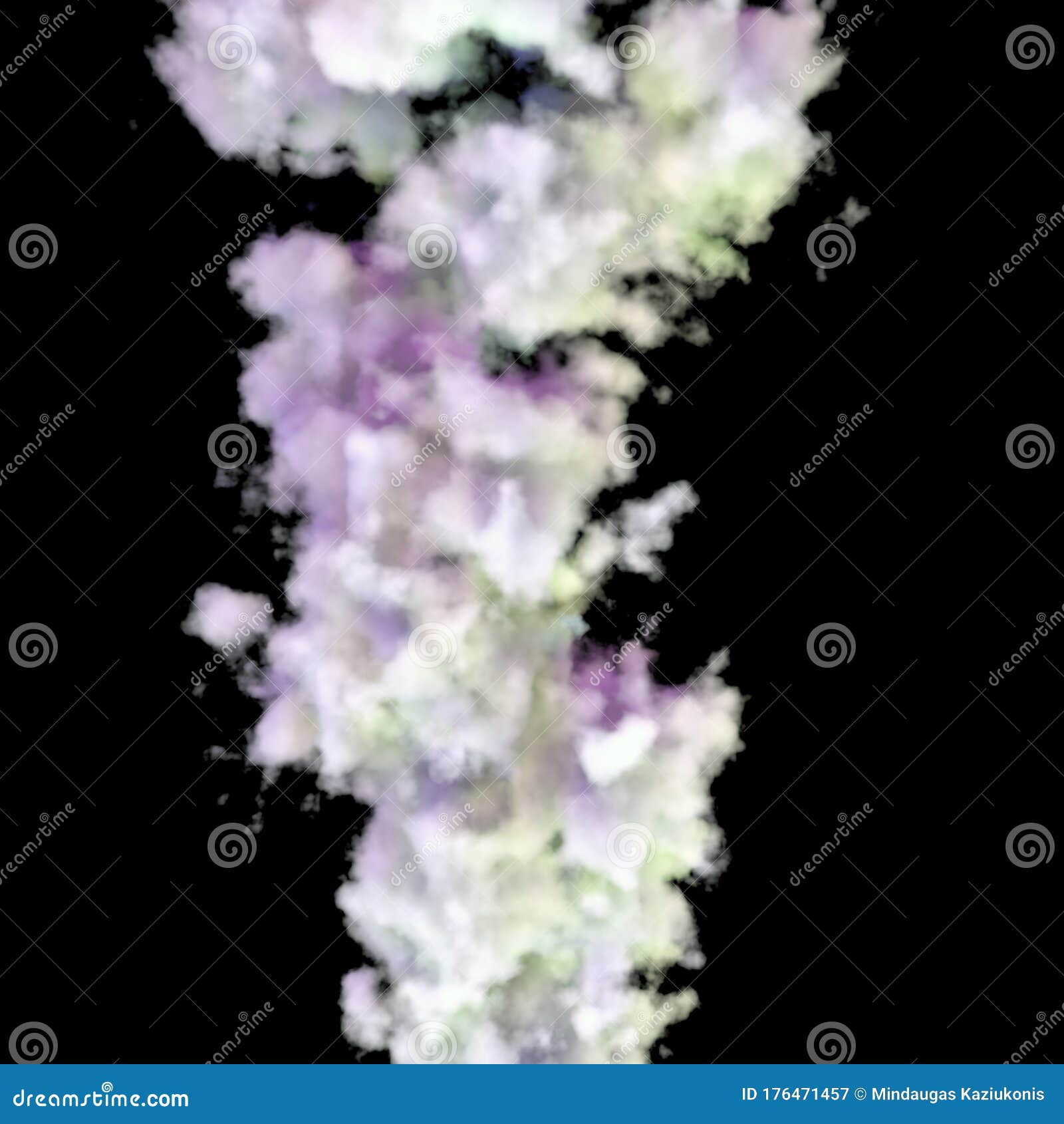 Volcano Smoke Working Multicolored Multicolor Black Background 3d ...