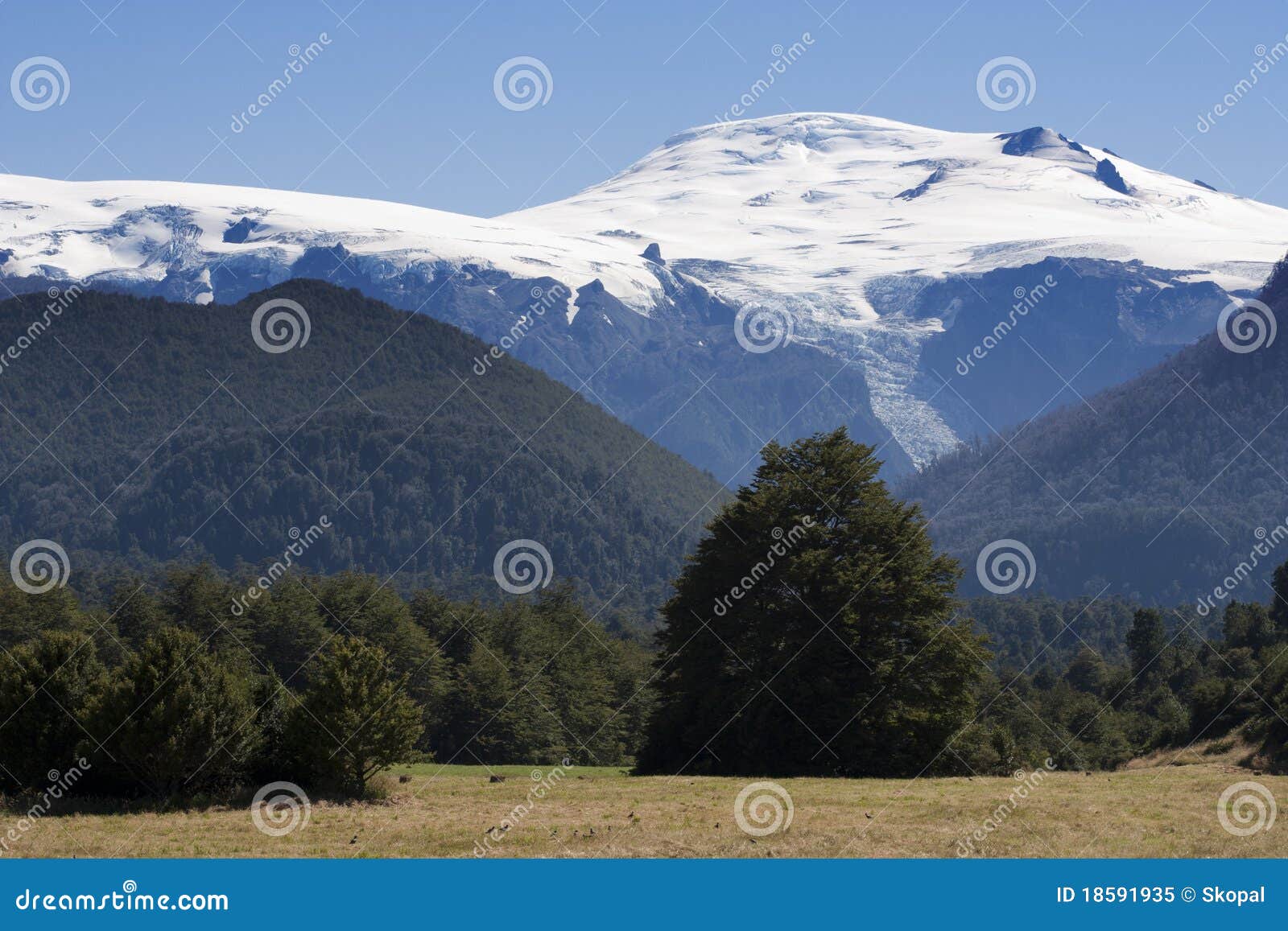 Volcano with snow on top stock image. Image of volcano - 18591935