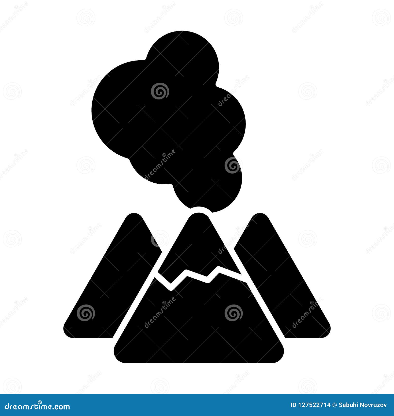 Volcano Solid Icon. Lava Vector Illustration Isolated on White. Crater Glyph Style Design ...