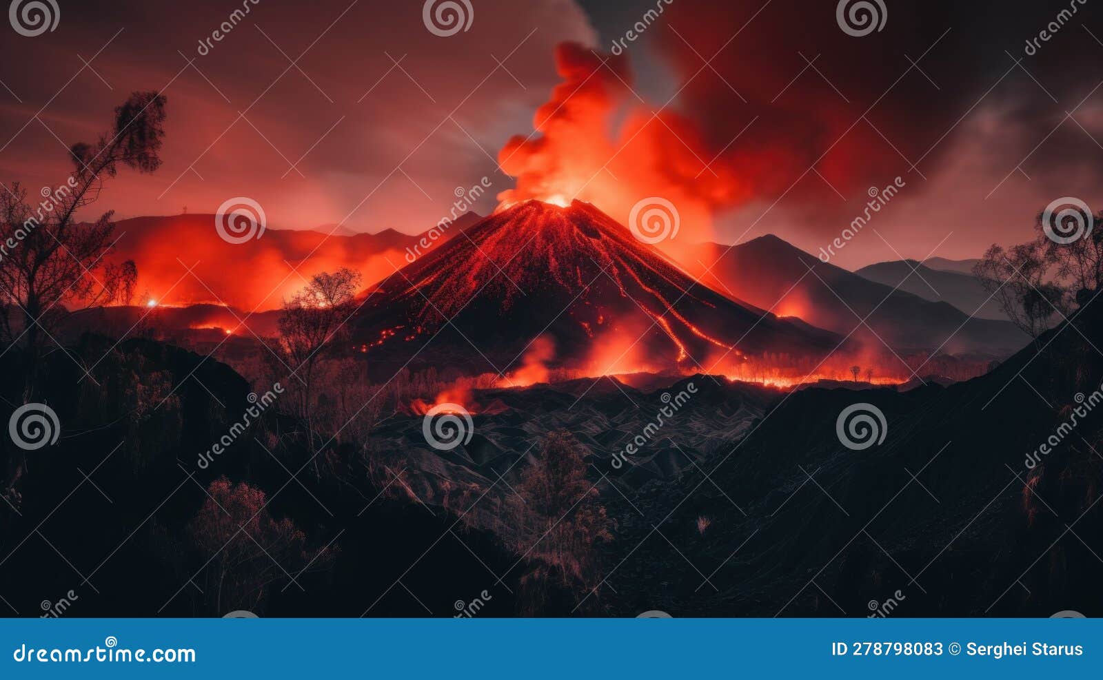 Volcano Spewing Lava And Rocks Set Icon White Color Vector Illustration ...