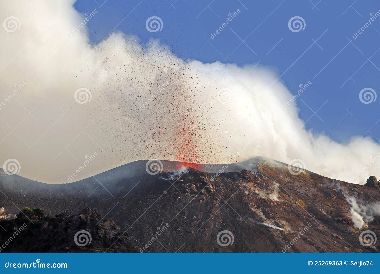 Volcano Stromboli. stock image. Image of earthquake, intoxicated - 25269363