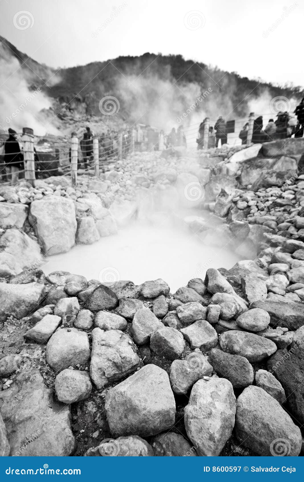 Volcano sulfur steam pit stock image. Image of geyser - 8600597