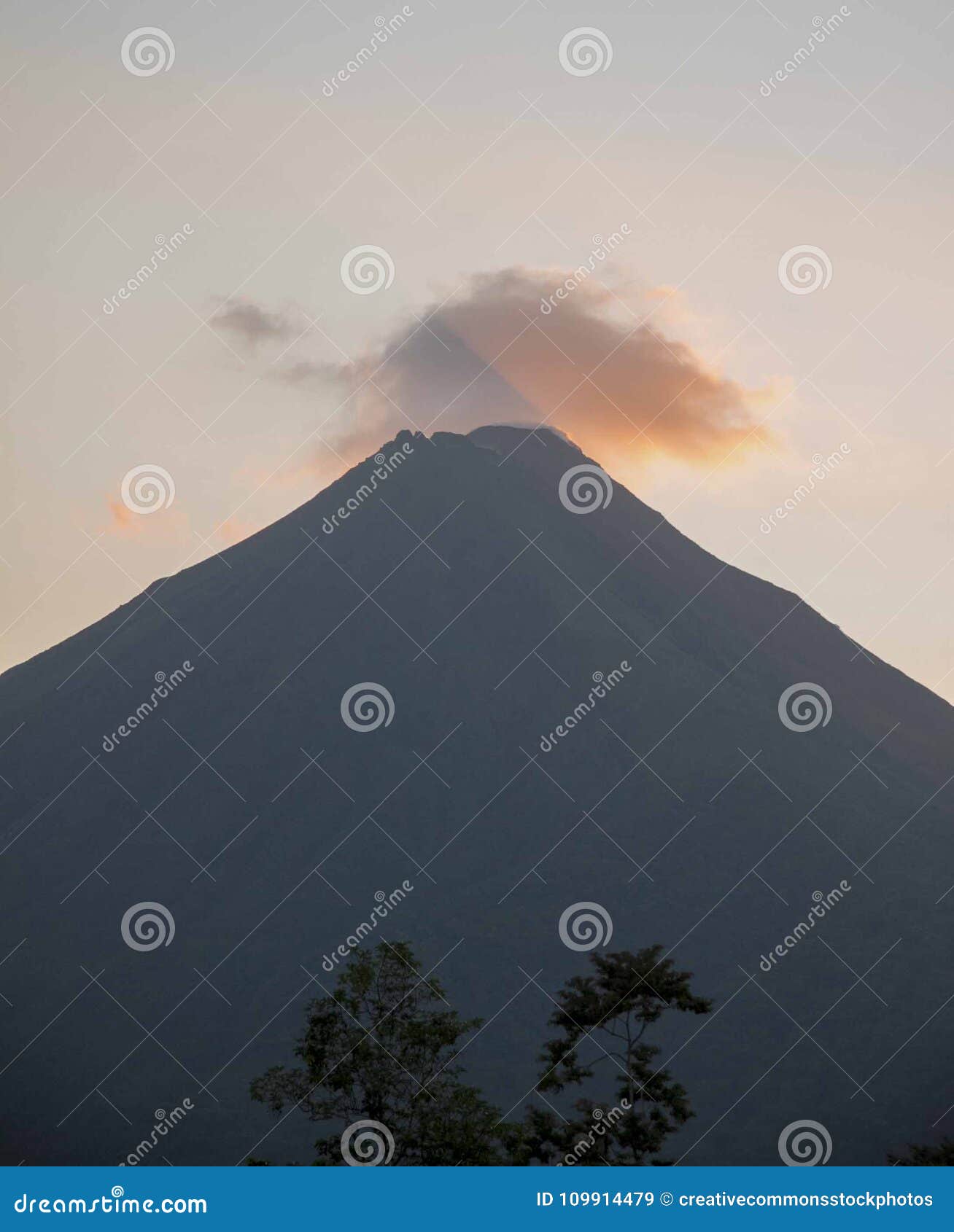 Volcano During Sunset Picture. Image: 109914479