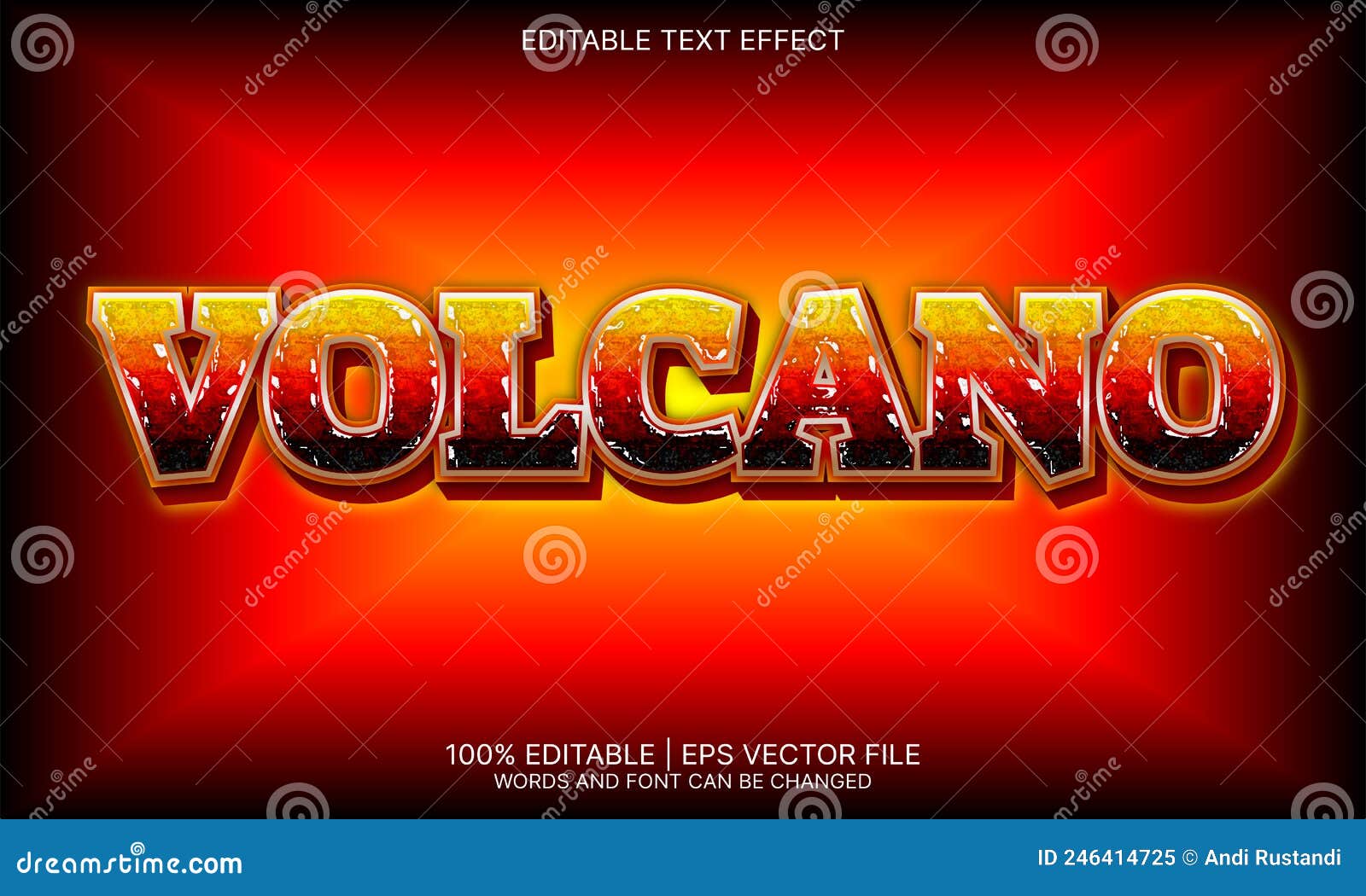 Volcano Text Effect Style Design Stock Vector - Illustration of project ...