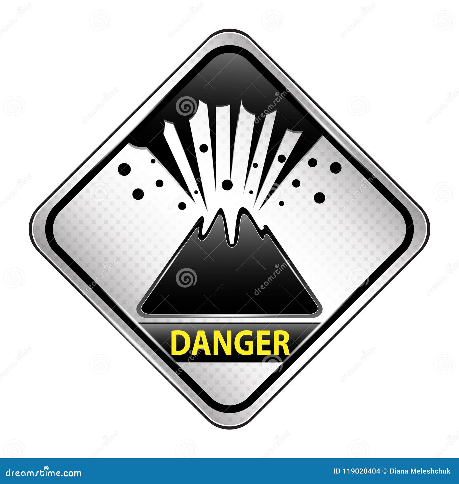 Volcano Vector Illustration. Danger Sign Stock Vector - Illustration of ...
