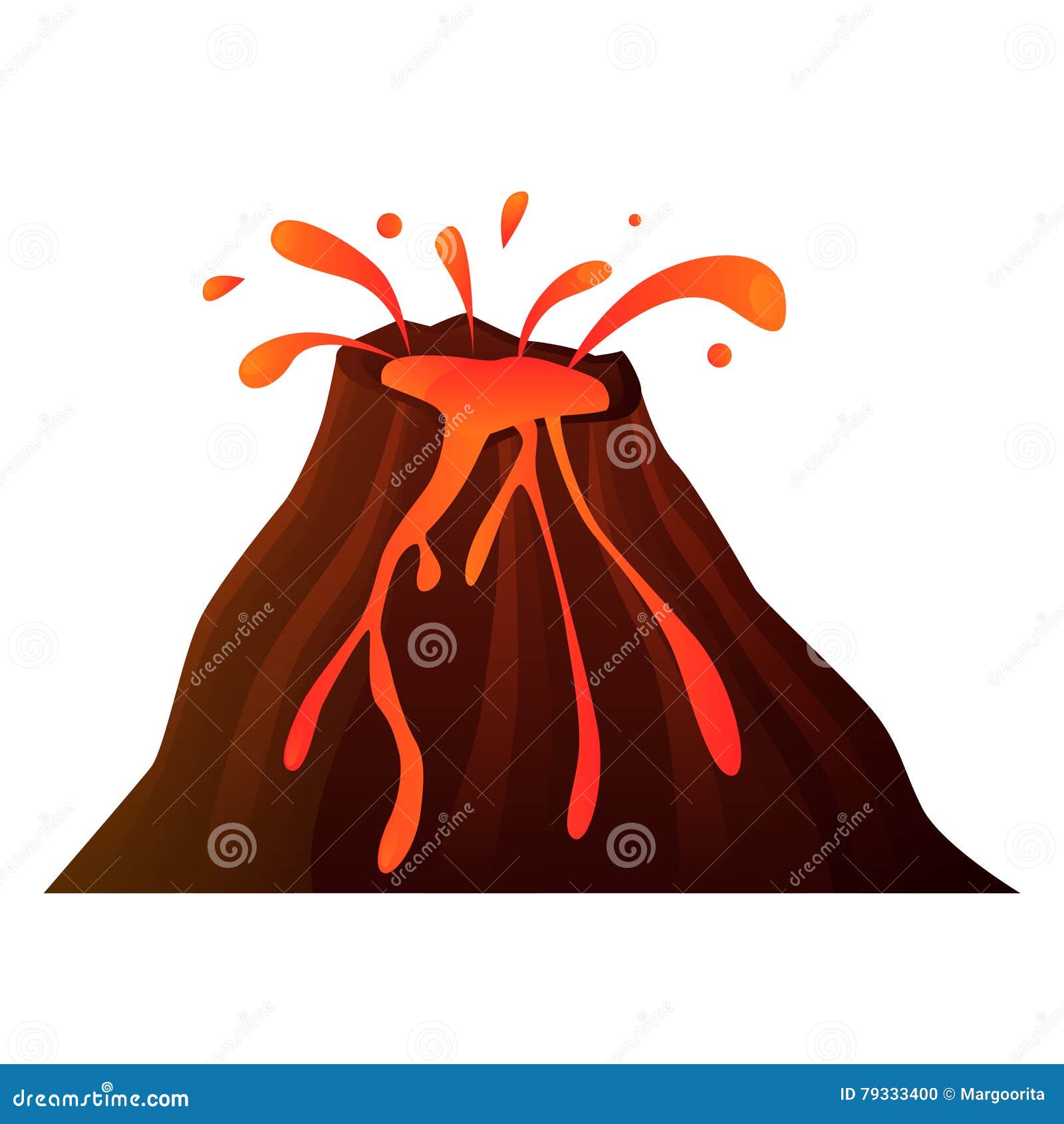 Volcano on a White Background Stock Vector - Illustration of crater ...