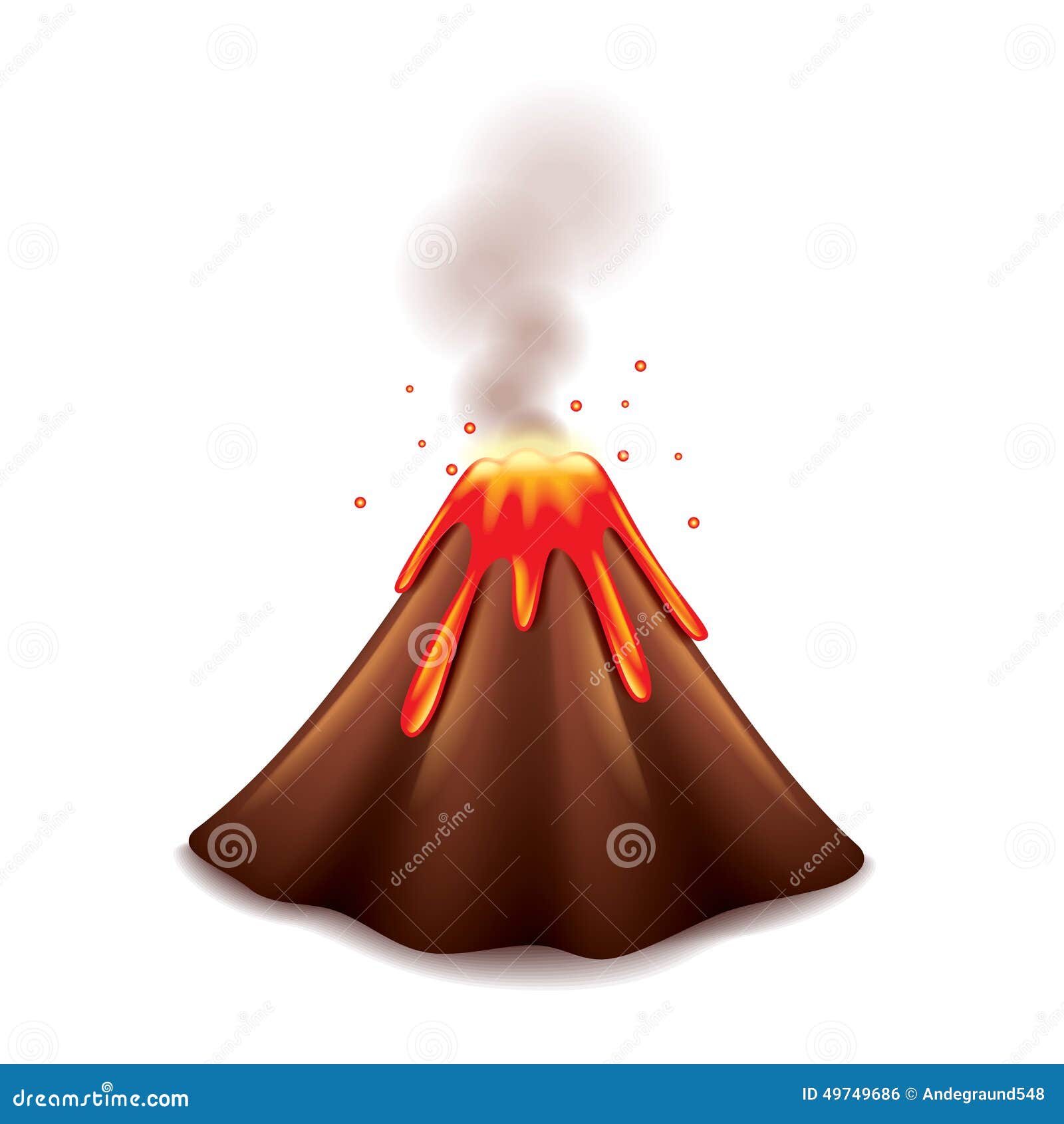 Realistic Cartoon Volcano