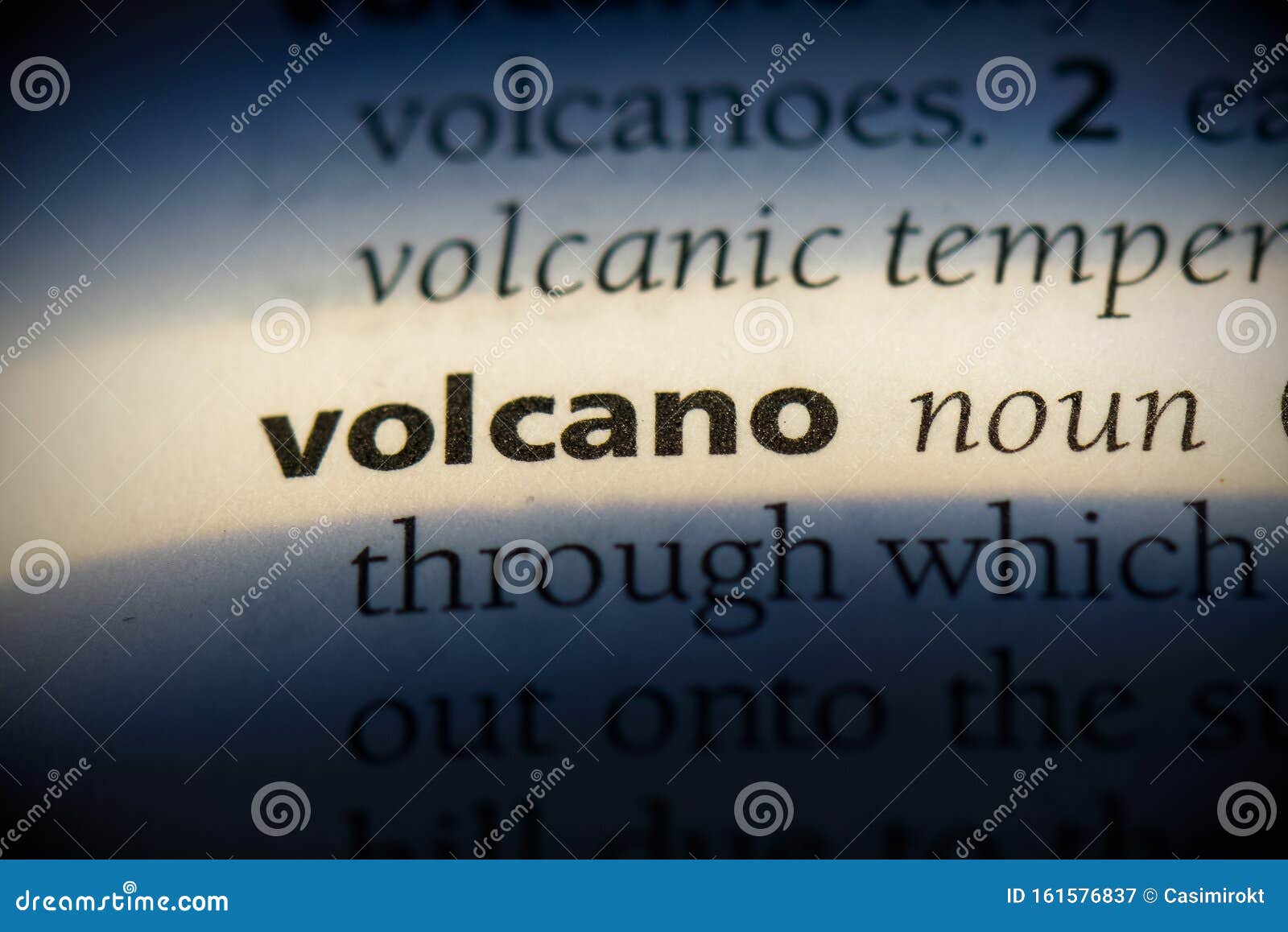 Volcano stock image. Image of english, info, word, focus - 161576837