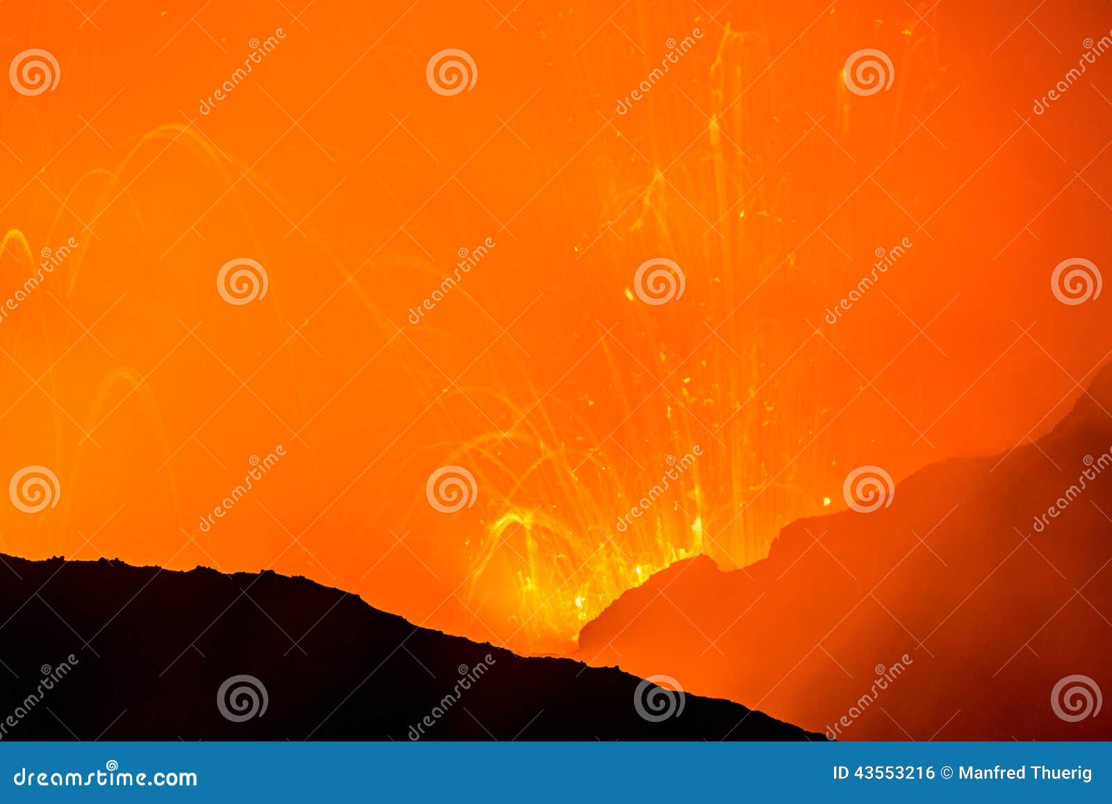 Volcano Yasur Eruption stock photo. Image of lava, active - 43553216