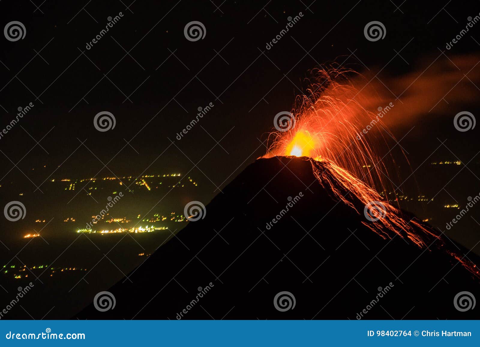 Volcanoes of Guatemala stock photo. Image of disaster - 98402764