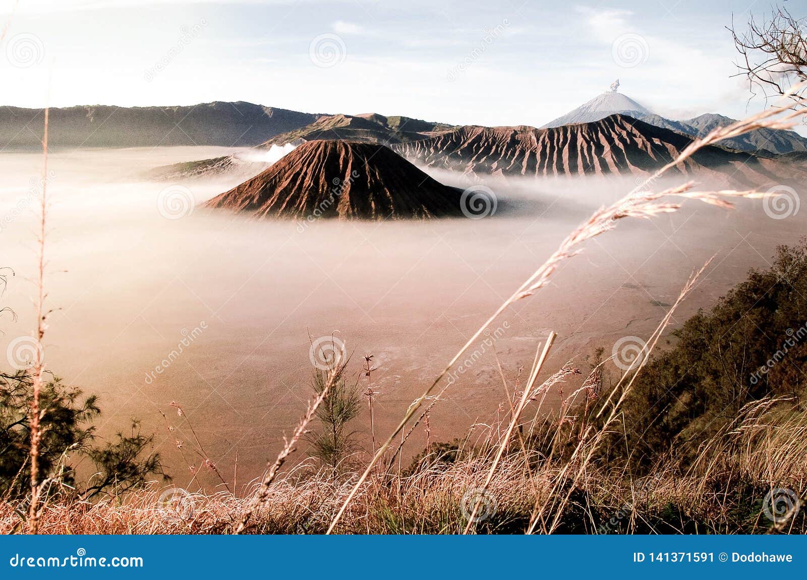 Volcanos Mount Semeru and Bromo in East Java Stock Image - Image of ...