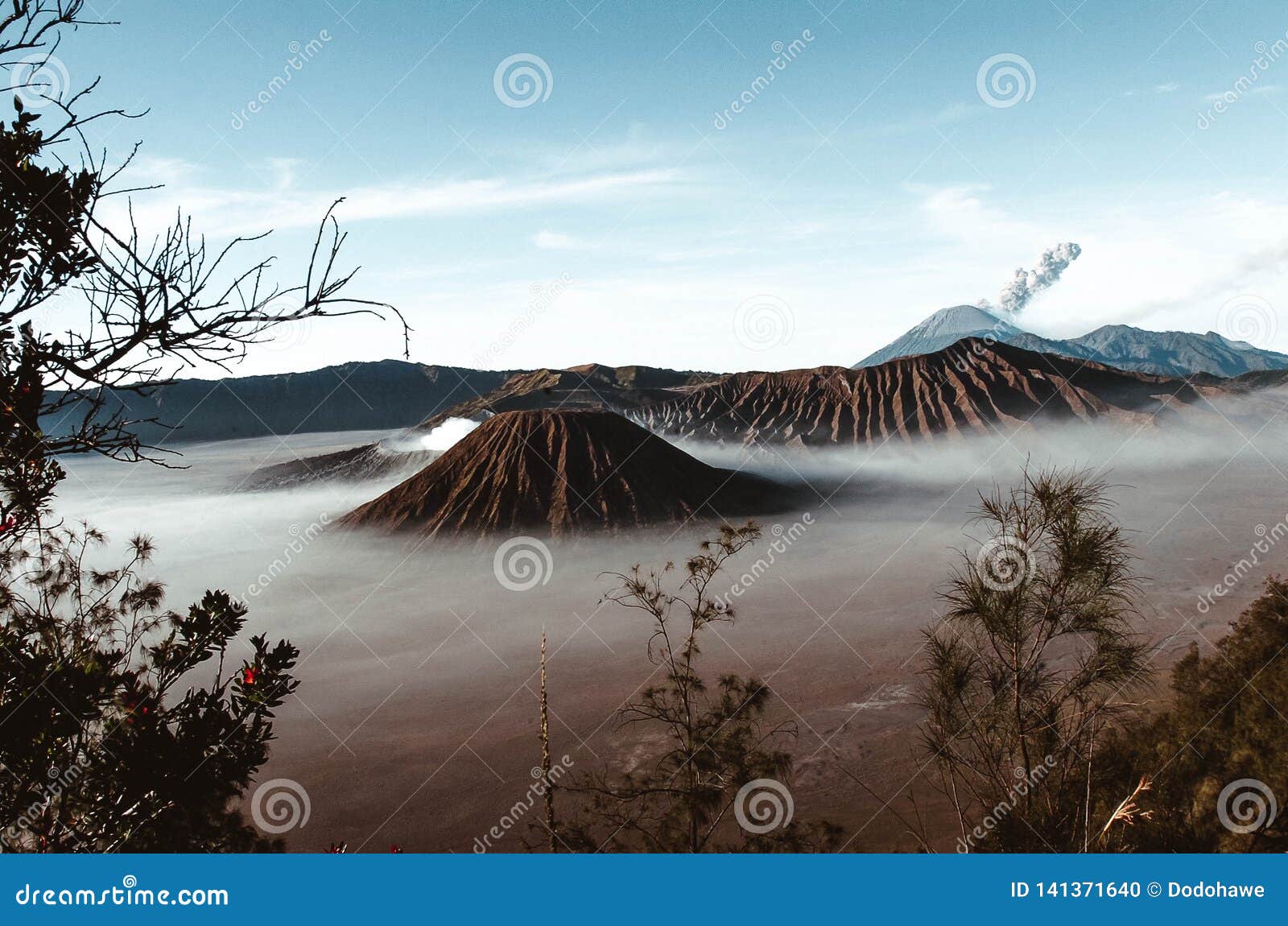 Volcanos Mount Semeru and Bromo in East Java Stock Photo - Image of ...