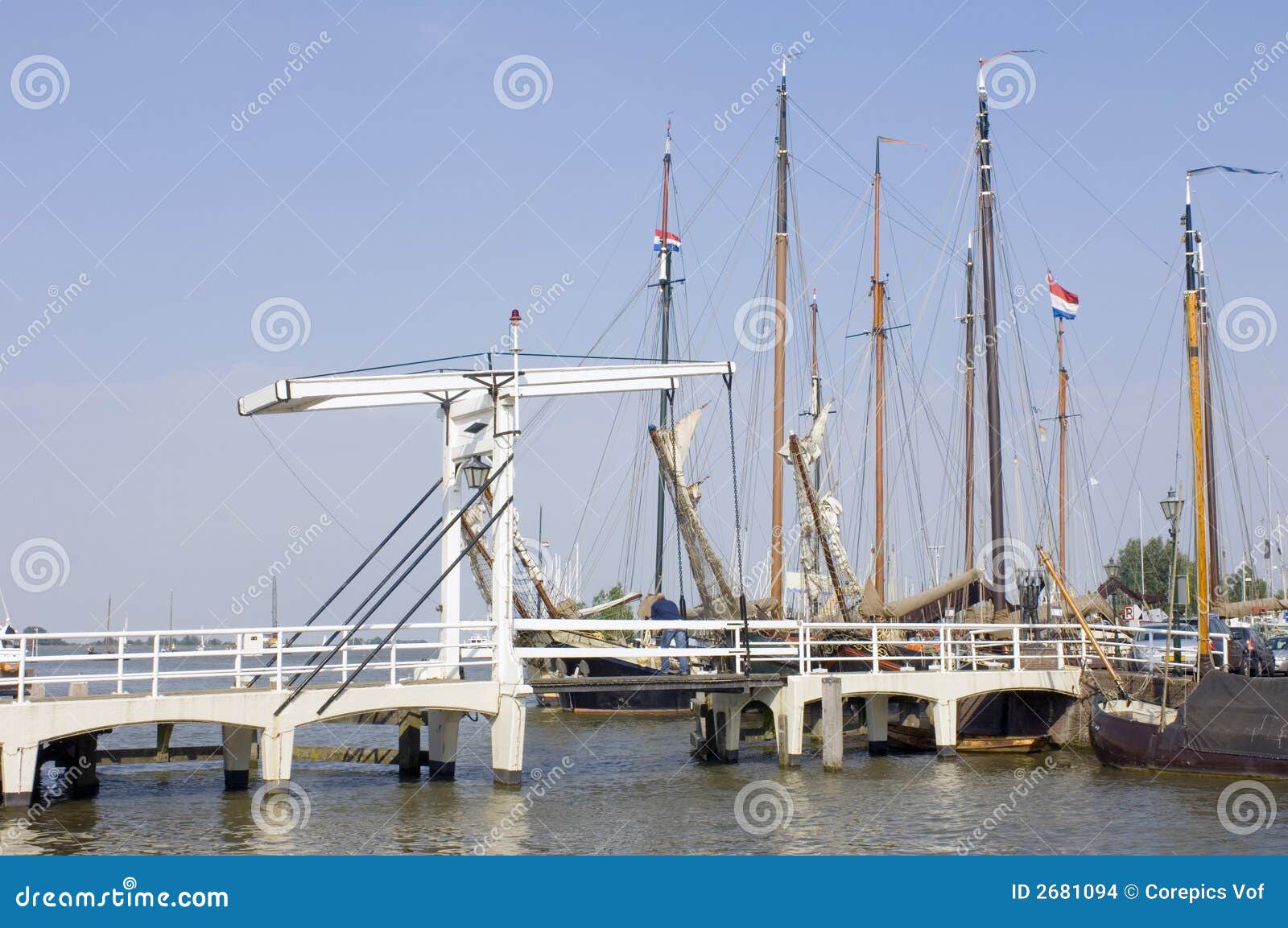 Volendam Harbor stock photo. Image of volendam, flags - 2681094