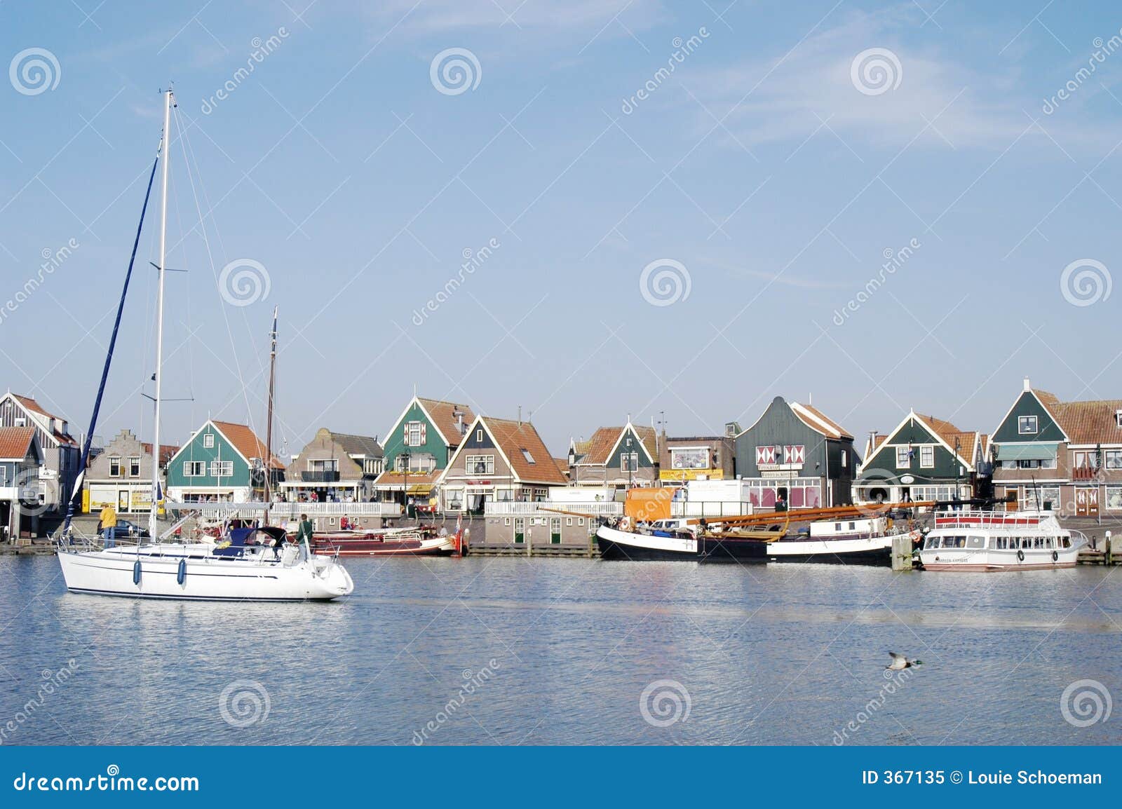 Volendam Harbour, Holland stock image. Image of blue, europe - 367135