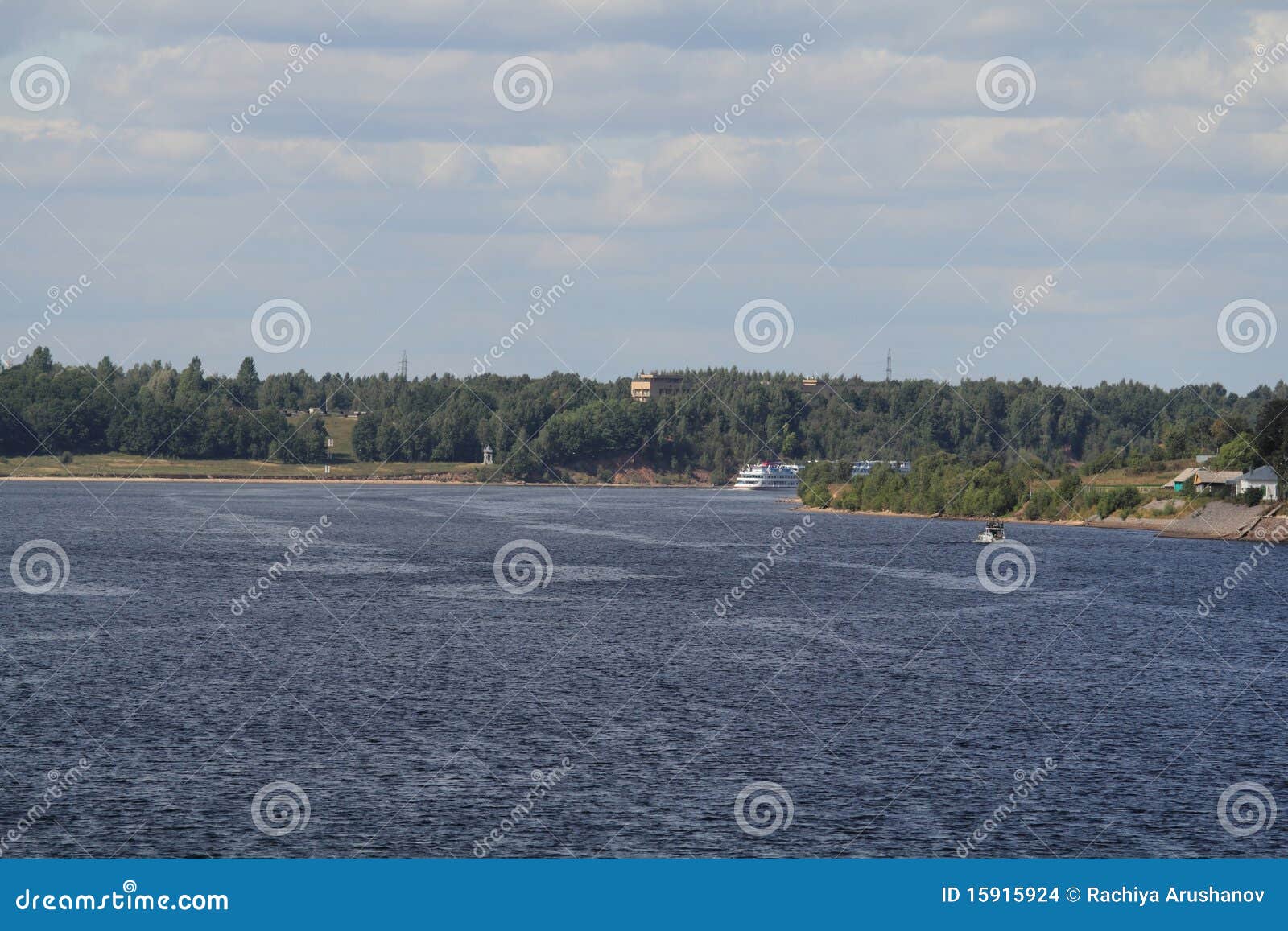 Volga River stock photo. Image of water, landscape, transportation ...