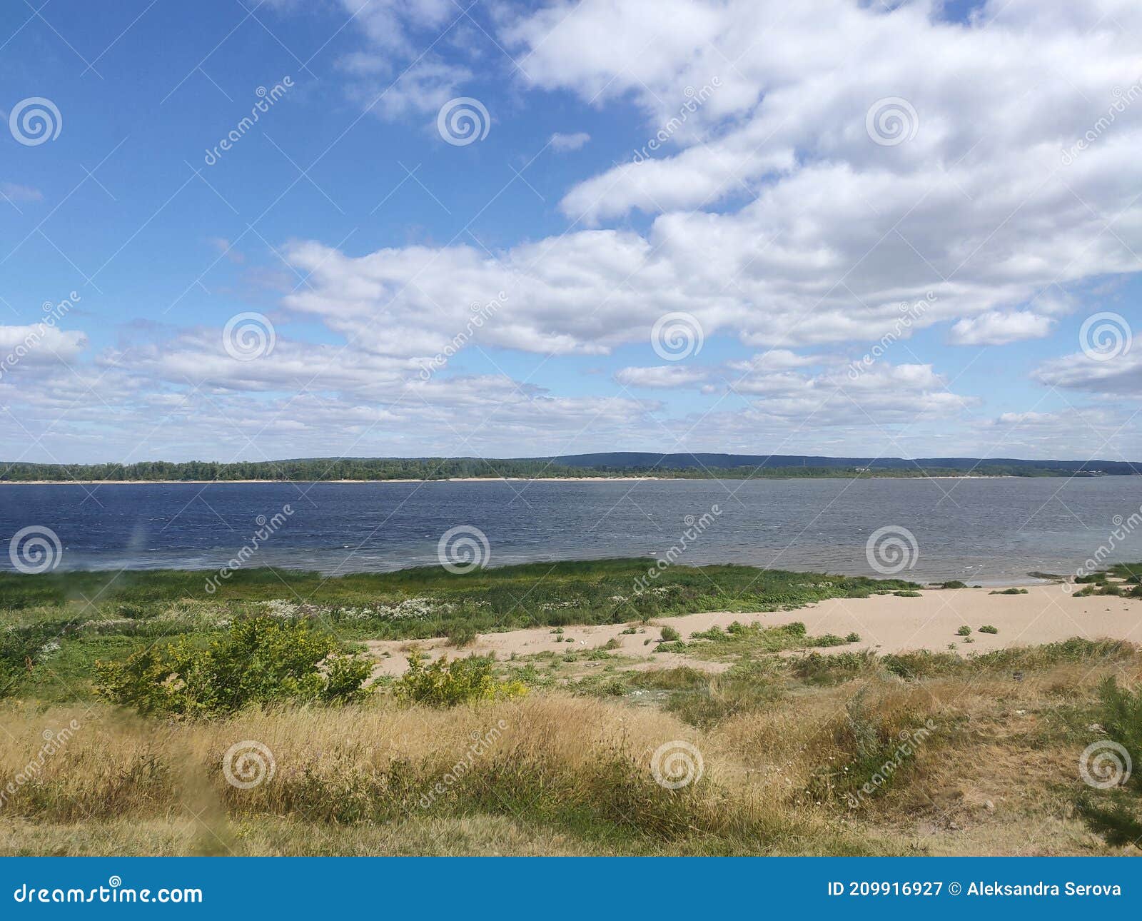Volga River Coast in Summer, Samara, Russia Stock Image - Image of ...