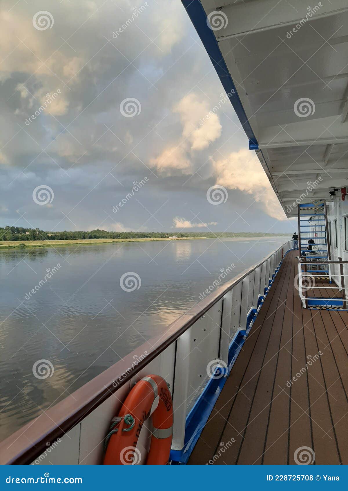 The Volga River. Motor Ship Editorial Stock Photo - Image of blue ...