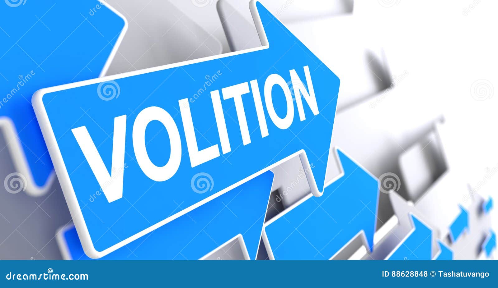 Volition - Text on the Blue Pointer. 3D. Stock Illustration ...