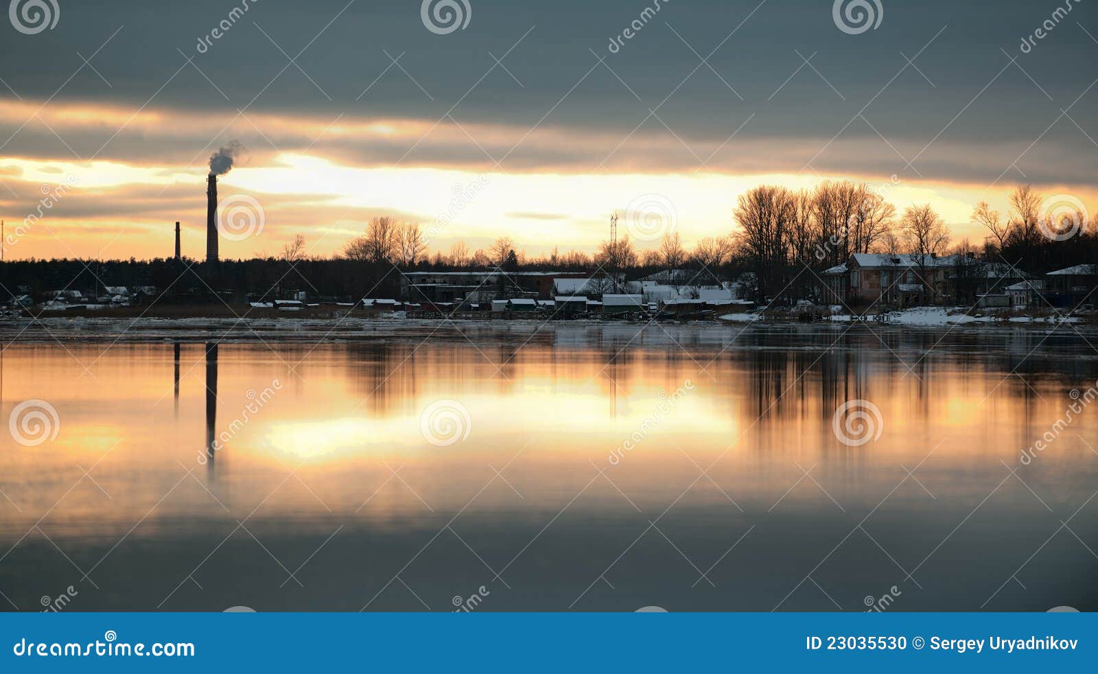 The Volkhov River during Sunset Stock Photo - Image of color, country ...